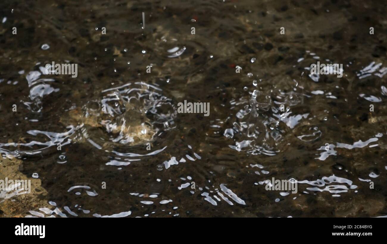 Close up Rain drops falling Stock Photo - Alamy