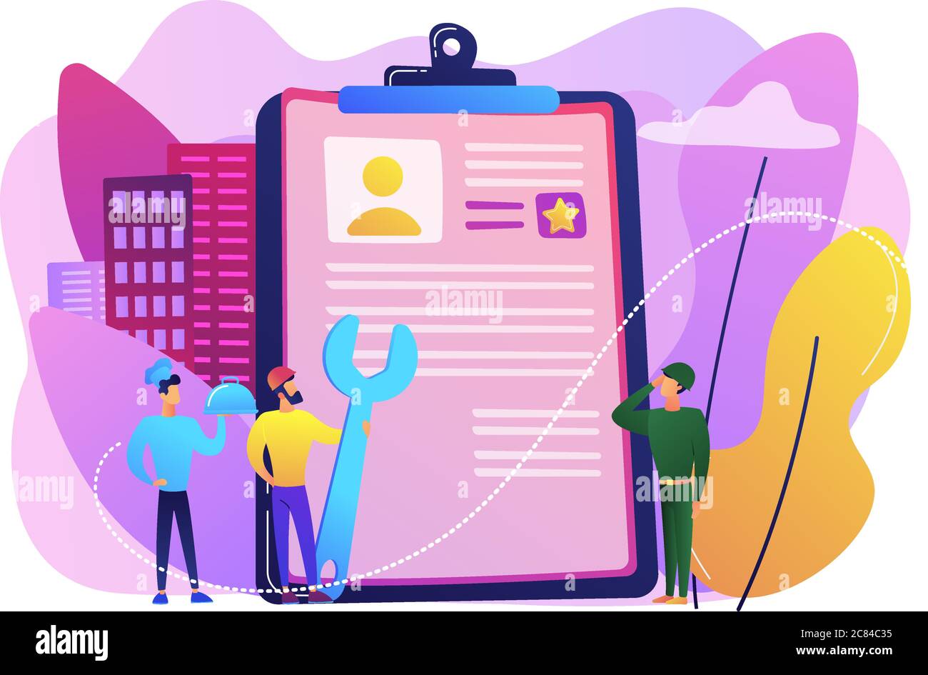 Alternative civilian service concept vector illustration Stock Vector ...