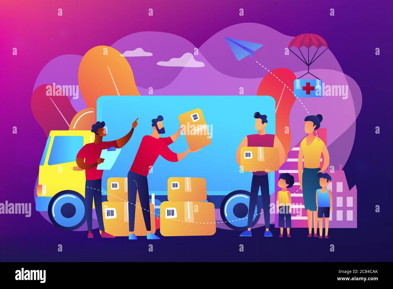 Humanitarian aid concept vector illustration Stock Vector Image & Art ...