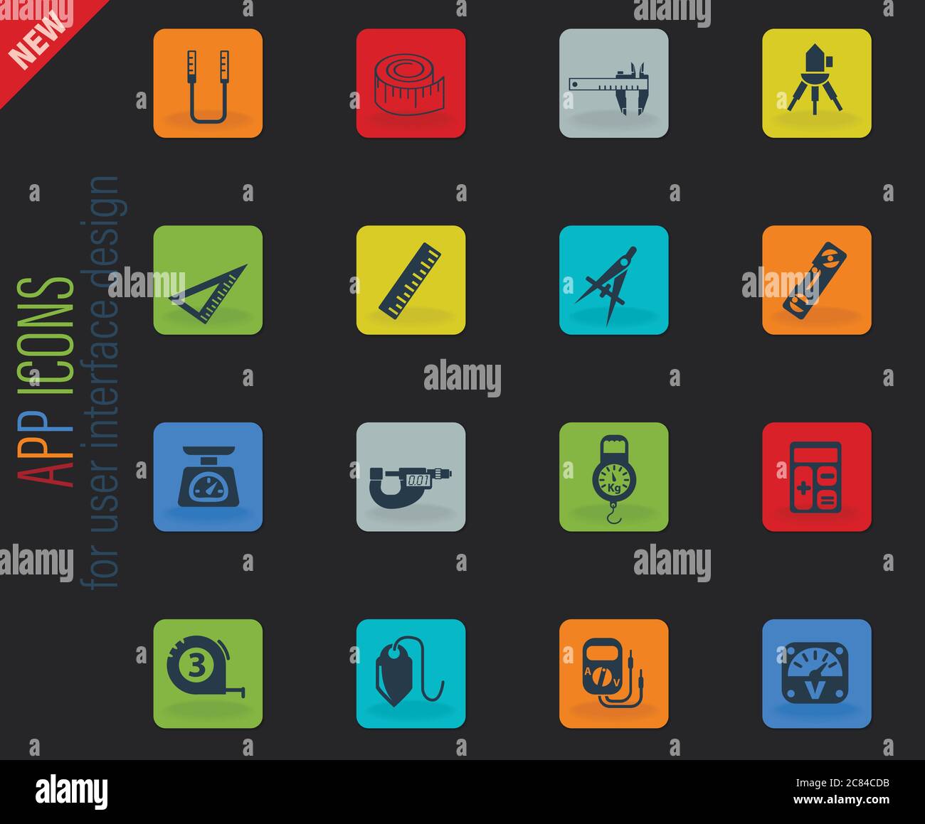 measuring tools icon set Stock Vector Image & Art - Alamy