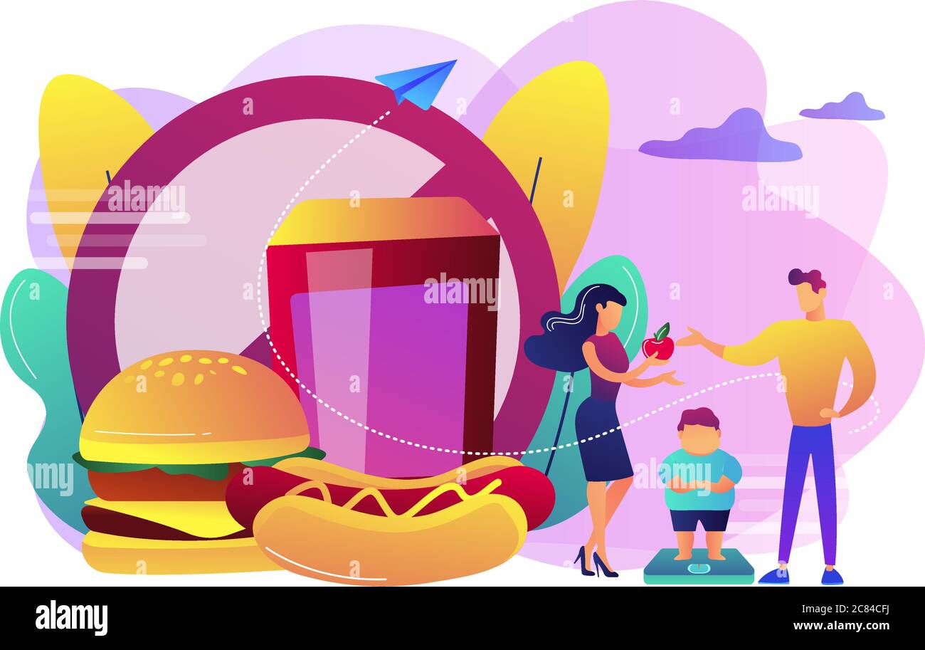 Child overweight concept vector illustration Stock Vector Image & Art ...