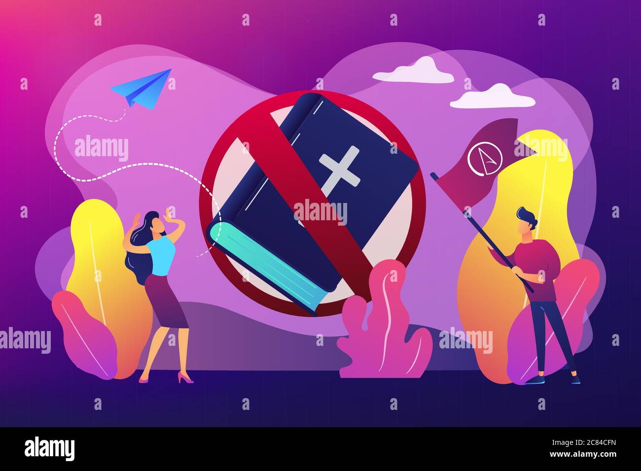 Atheistic world view concept vector illustration Stock Vector Image ...