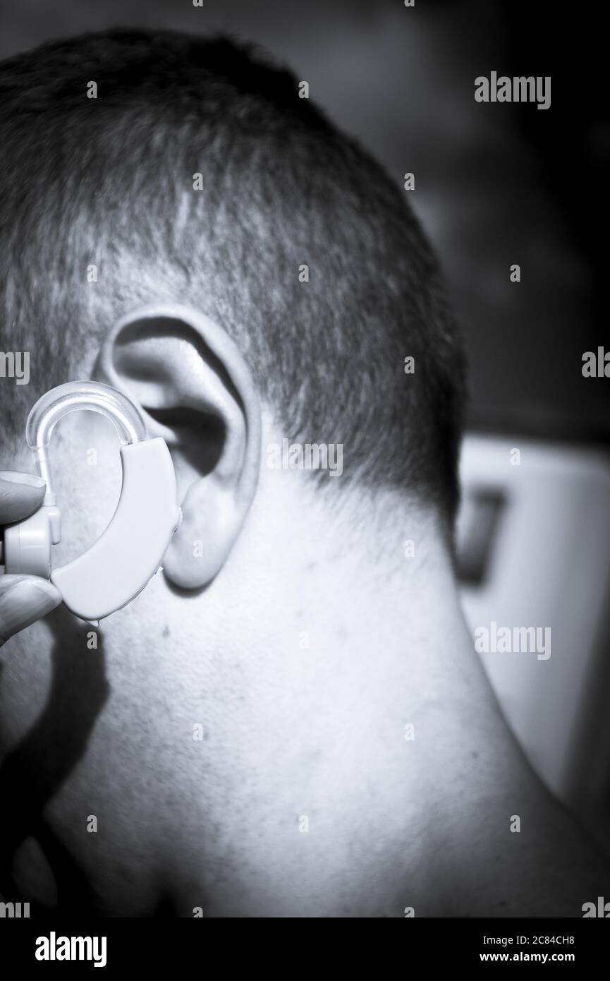Hearing aid for people with hearing impairment Stock Photo - Alamy