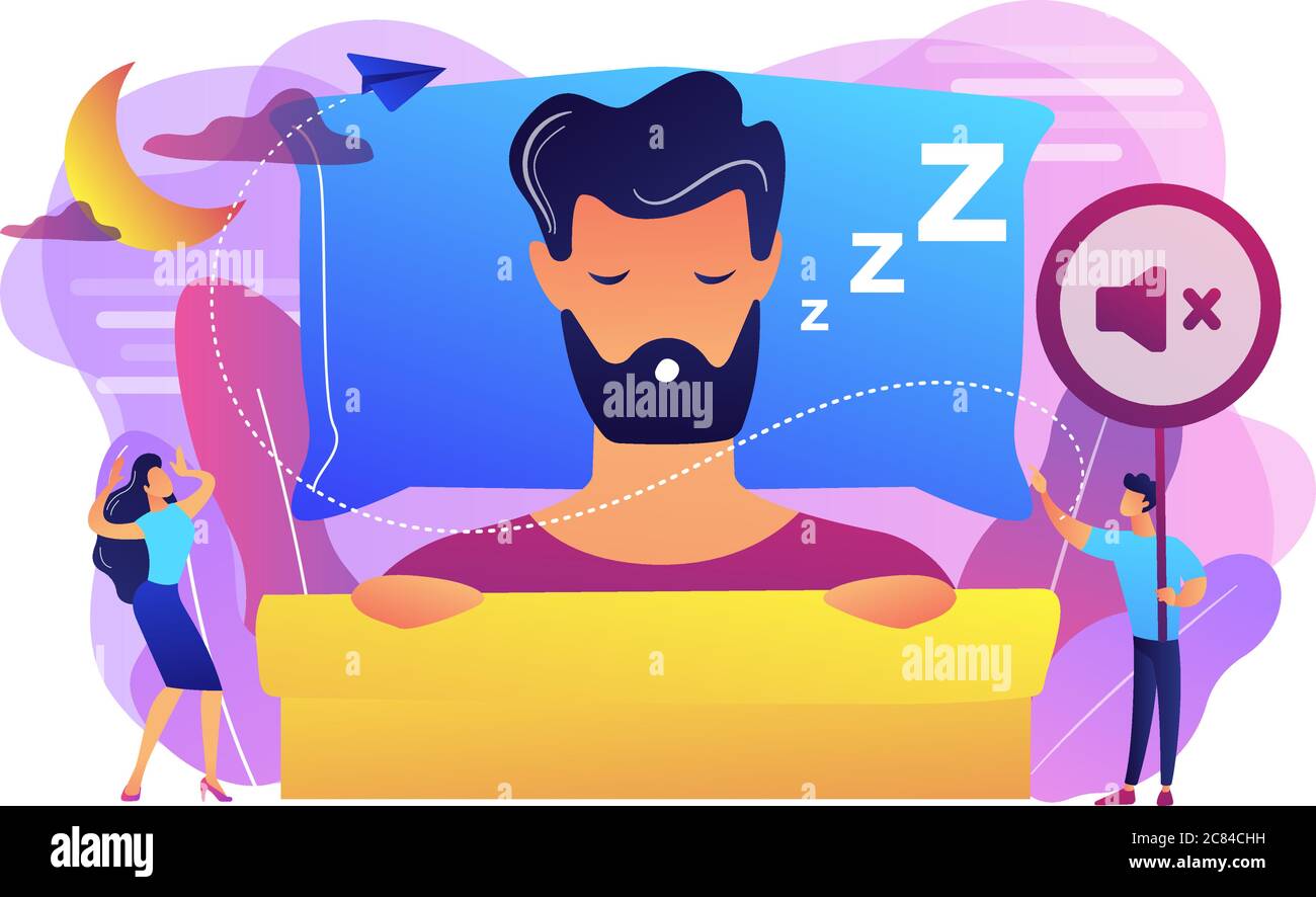 Night snoring concept vector illustration Stock Vector Image & Art - Alamy