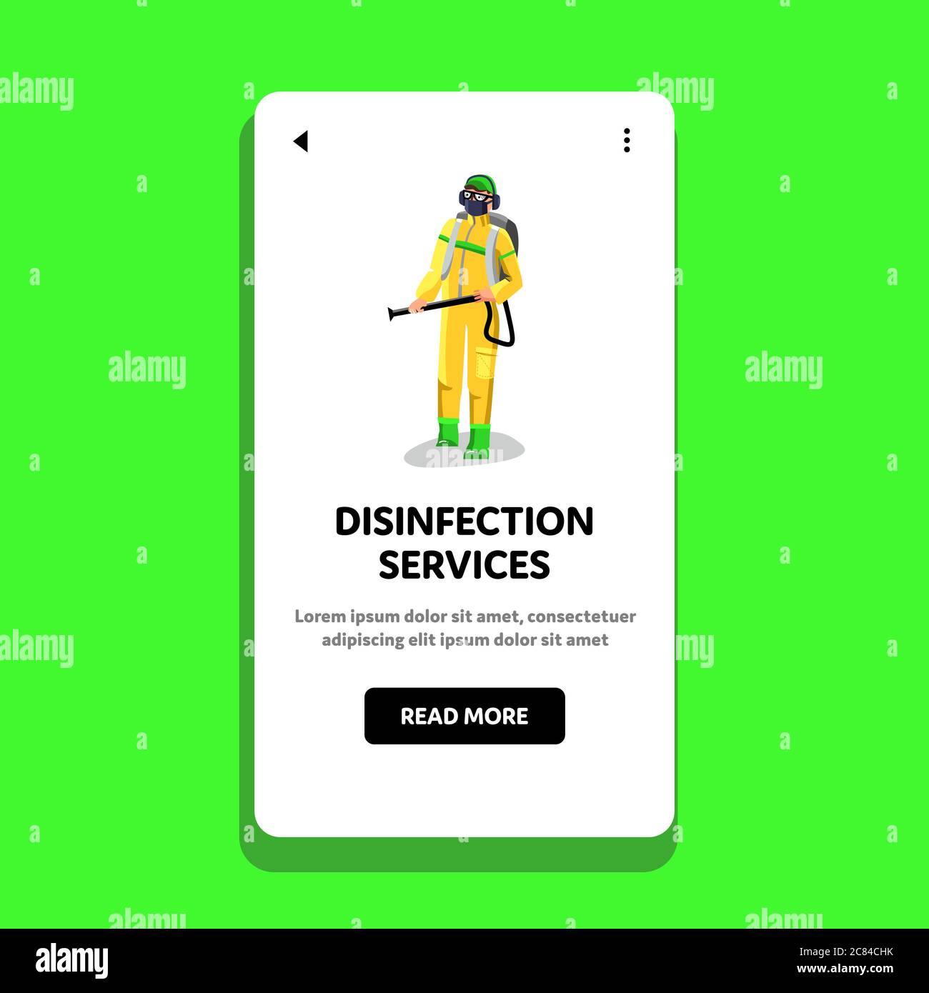Disinfection Services Worker Disinfecting Vector Stock Vector Image ...