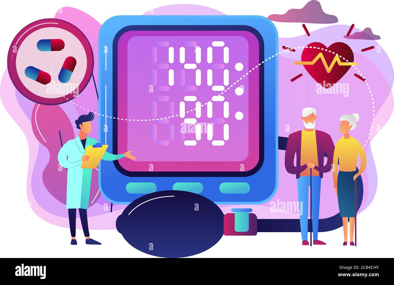 High blood pressure concept vector illustration Stock Vector Image ...