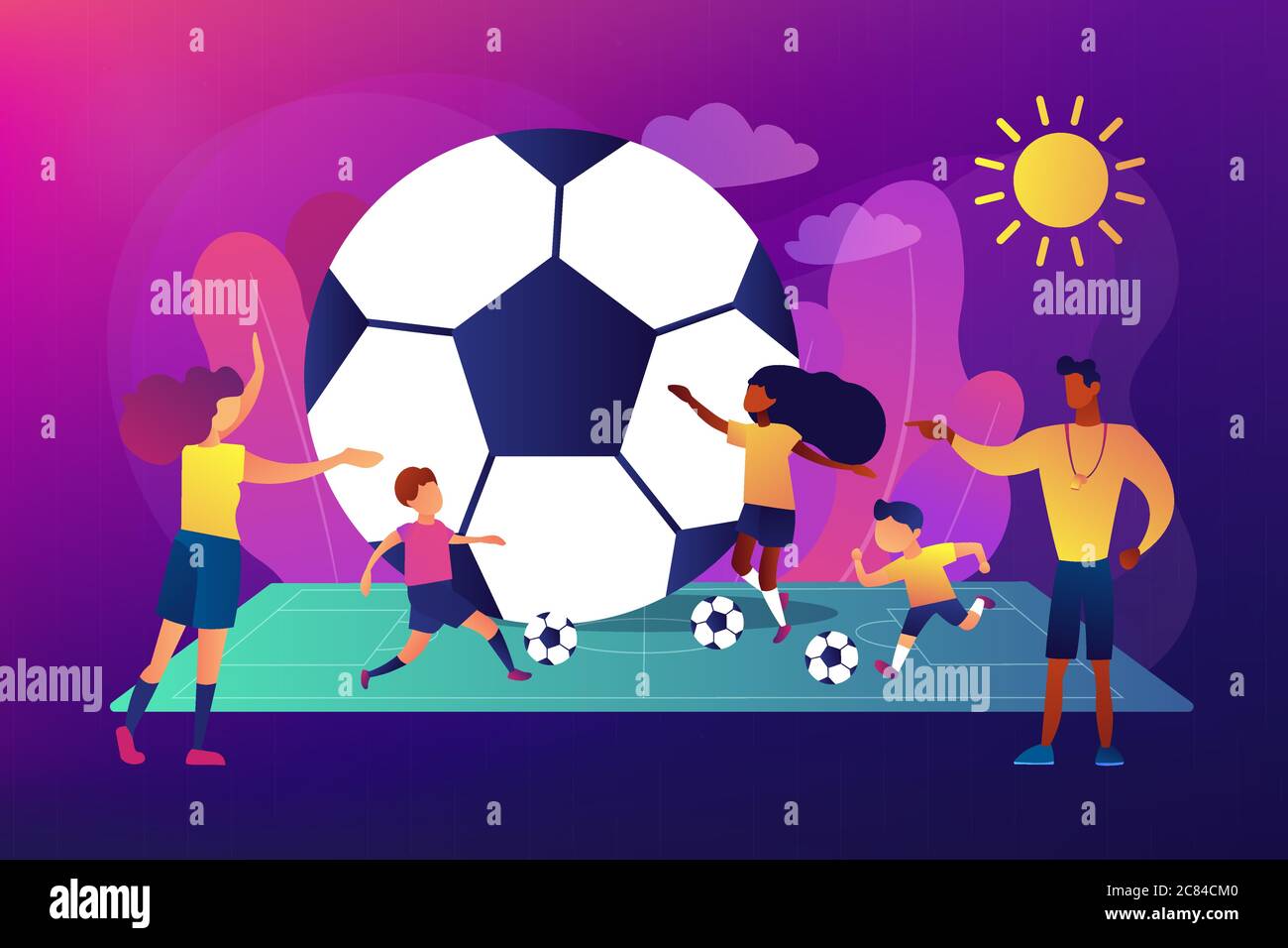 Children soccer camp Stock Vector Images - Alamy