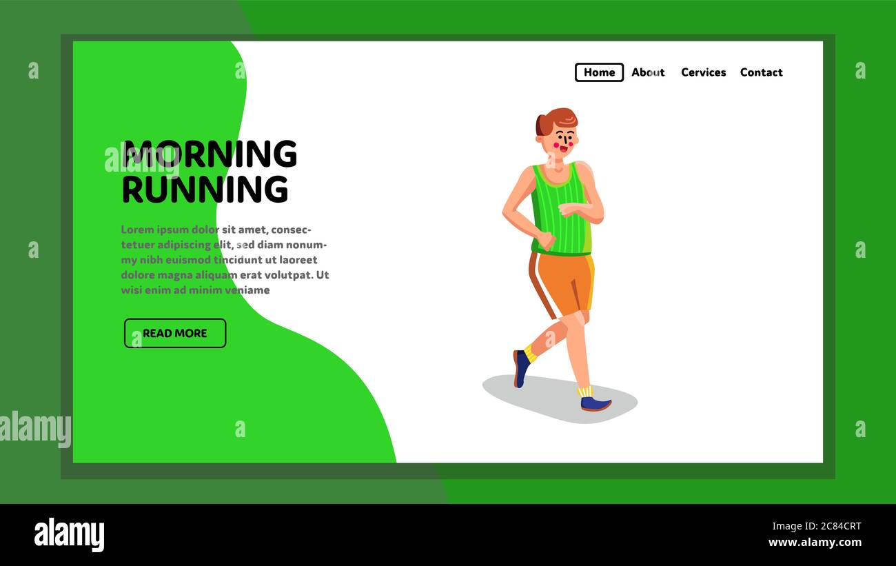 Morning Running Sport Healthcare Activity Vector Stock Vector Image ...