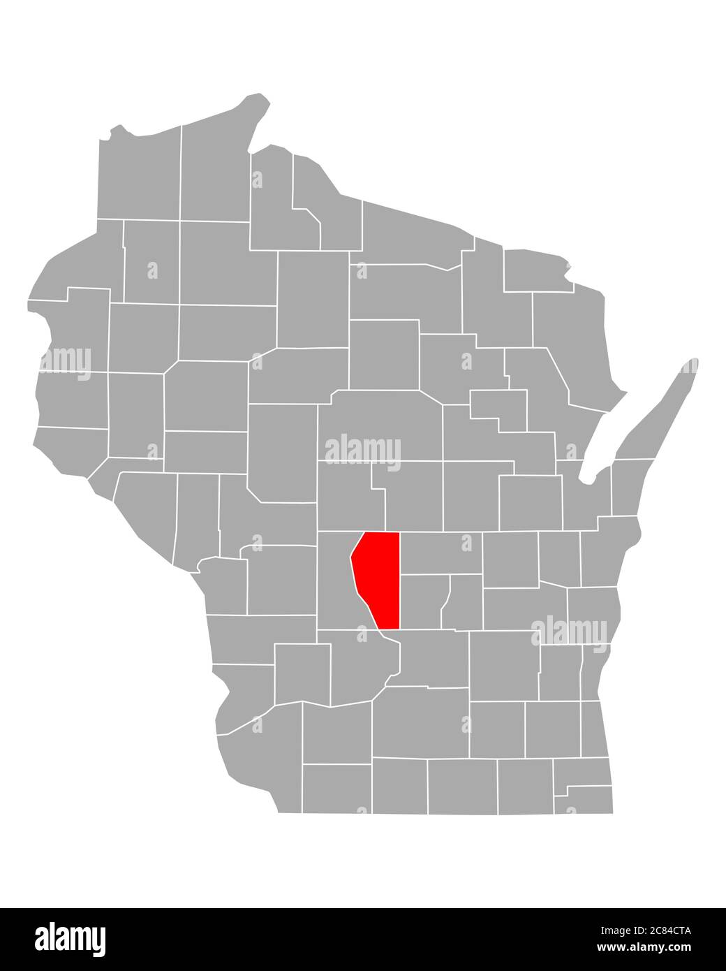 Map of Adams in Wisconsin Stock Photo - Alamy