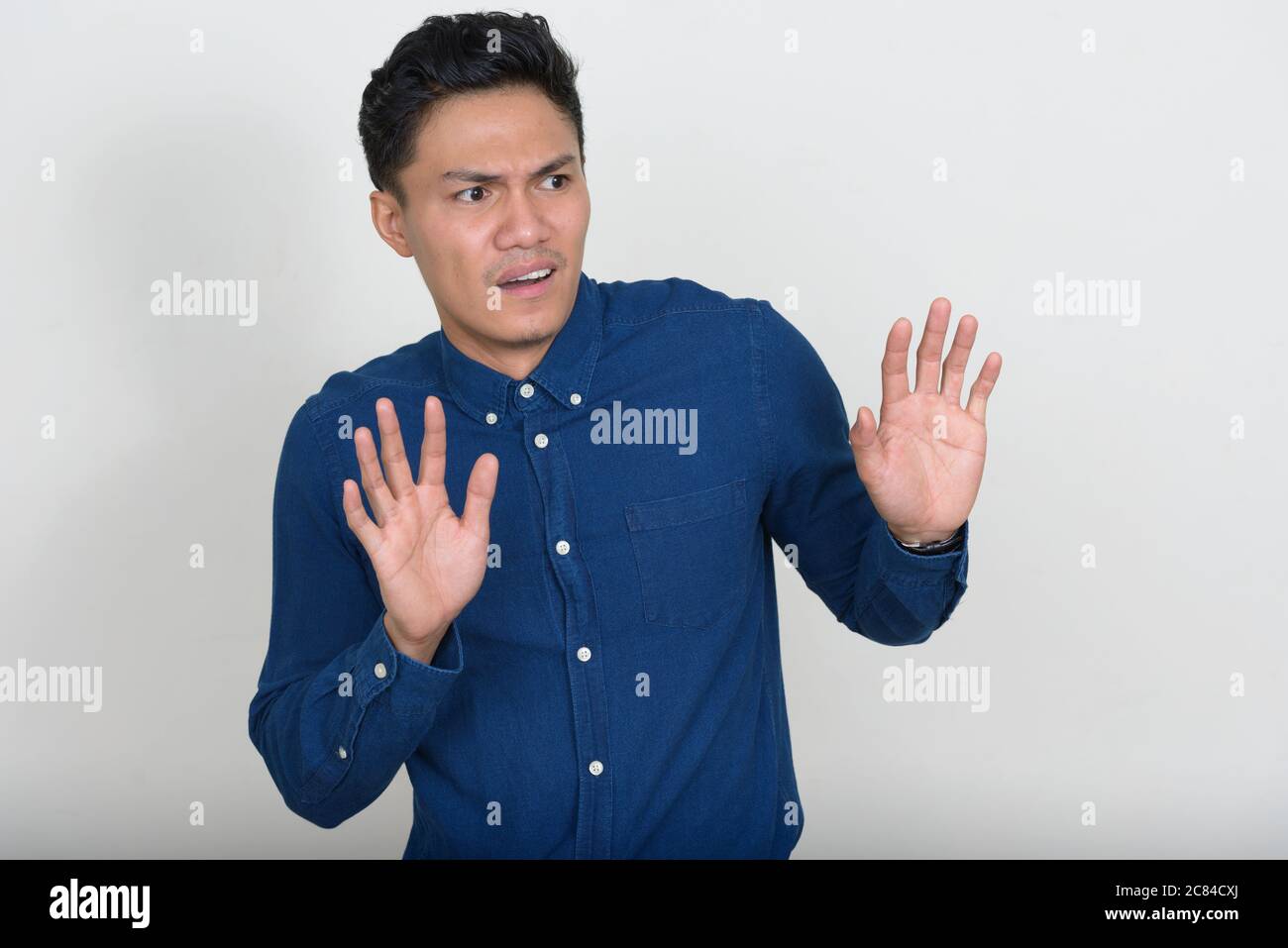 Stressed anxious asian man isolated hi-res stock photography and images ...