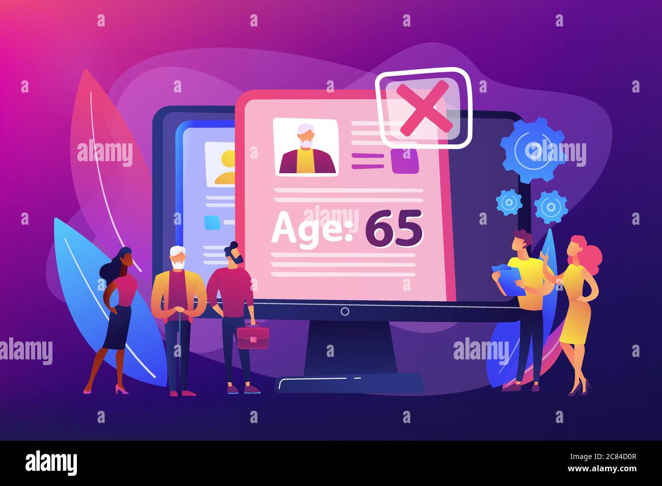 Ageism social problem concept vector illustration Stock Vector Image ...