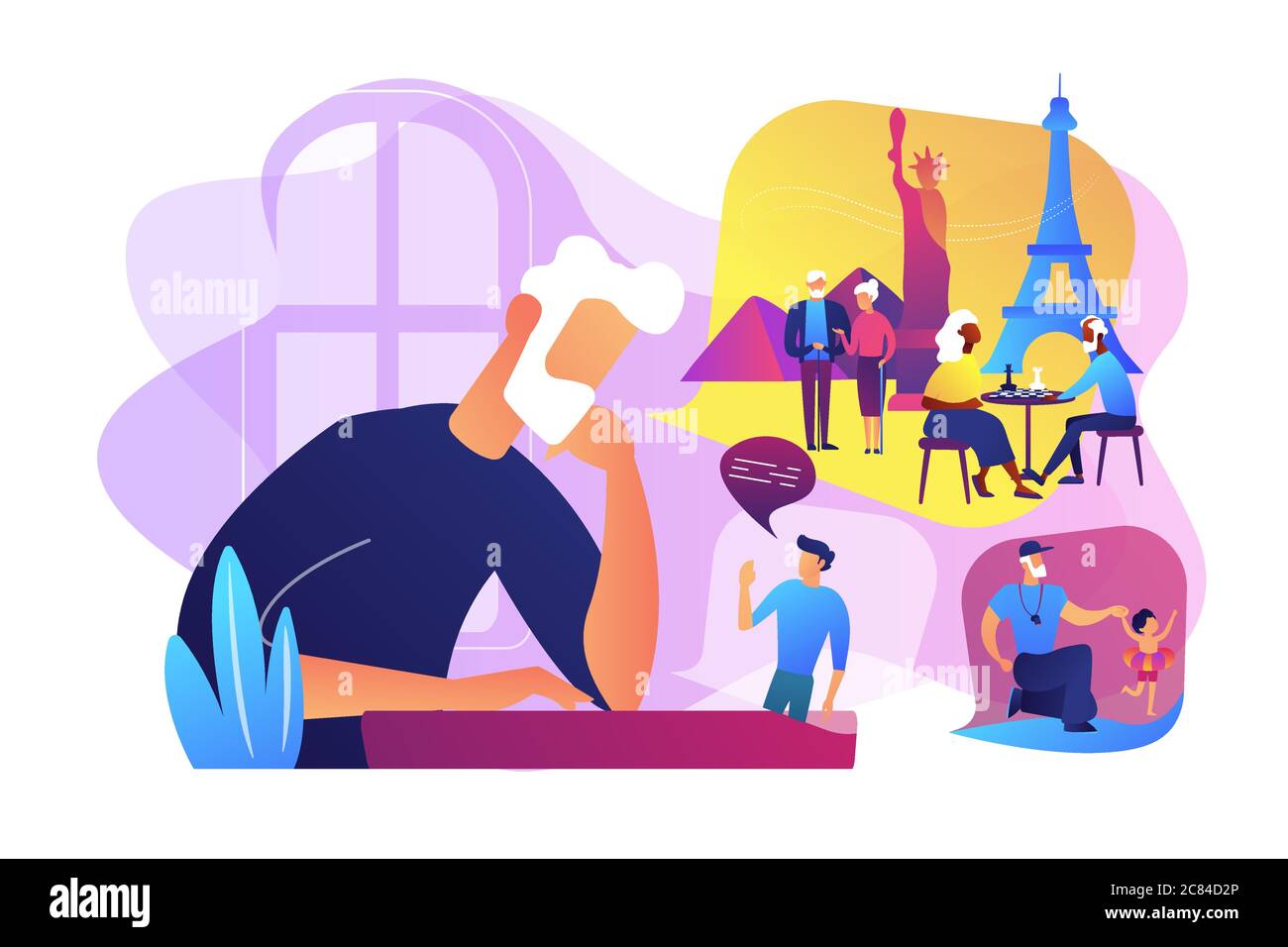Social isolation concept vector illustration Stock Vector Image & Art ...