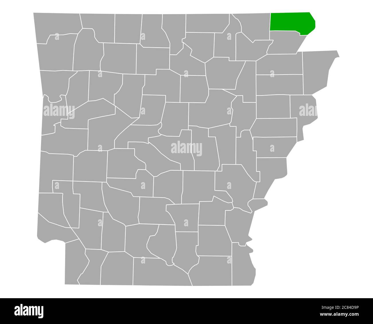 Map of Clay in Arkansas Stock Photo - Alamy