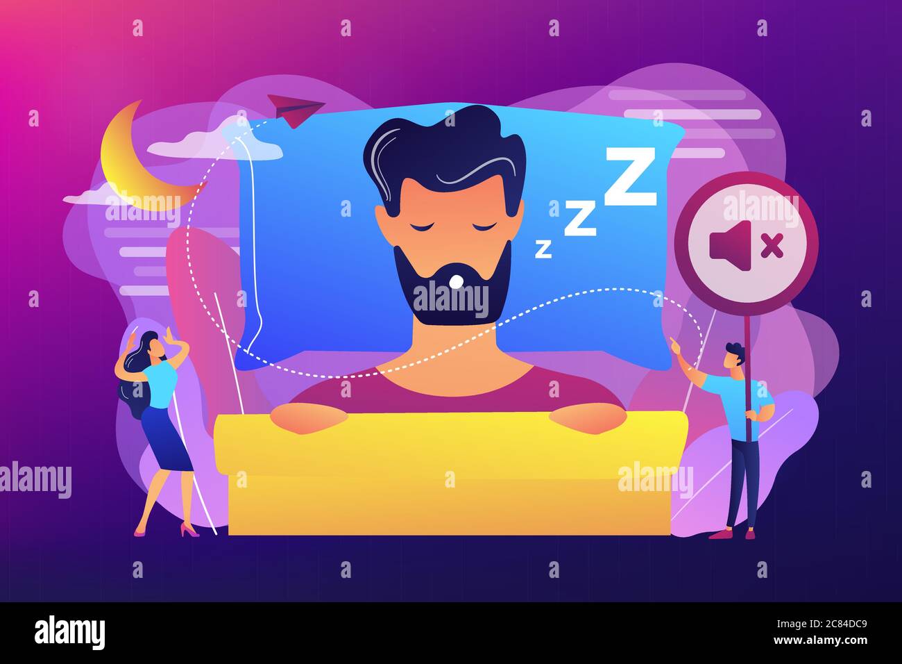 Night snoring concept vector illustration Stock Vector Image & Art - Alamy