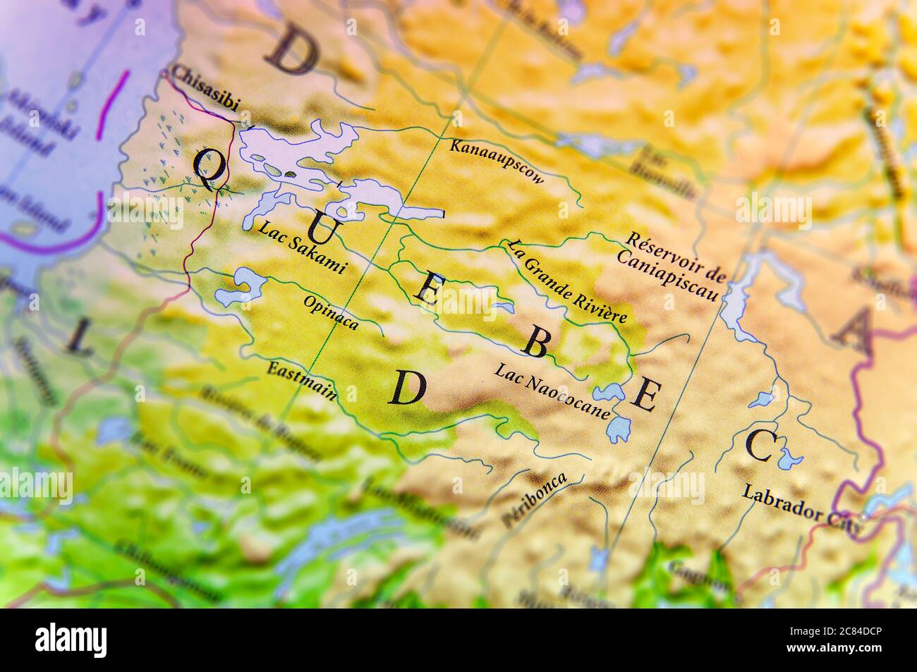 Geographic map of Canada state Quebec Stock Photo - Alamy