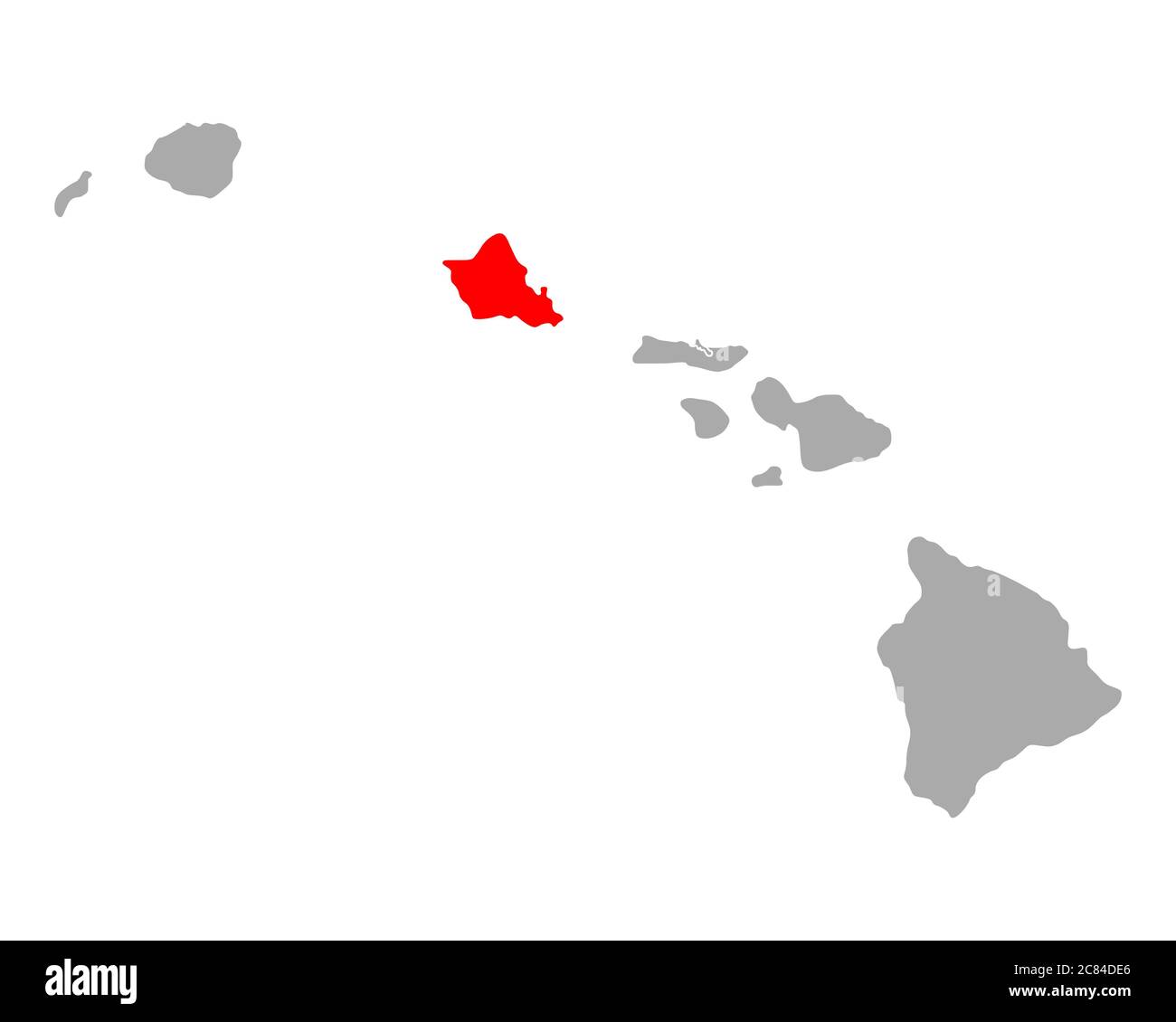 Map of Honolulu in Hawaii Stock Photo - Alamy