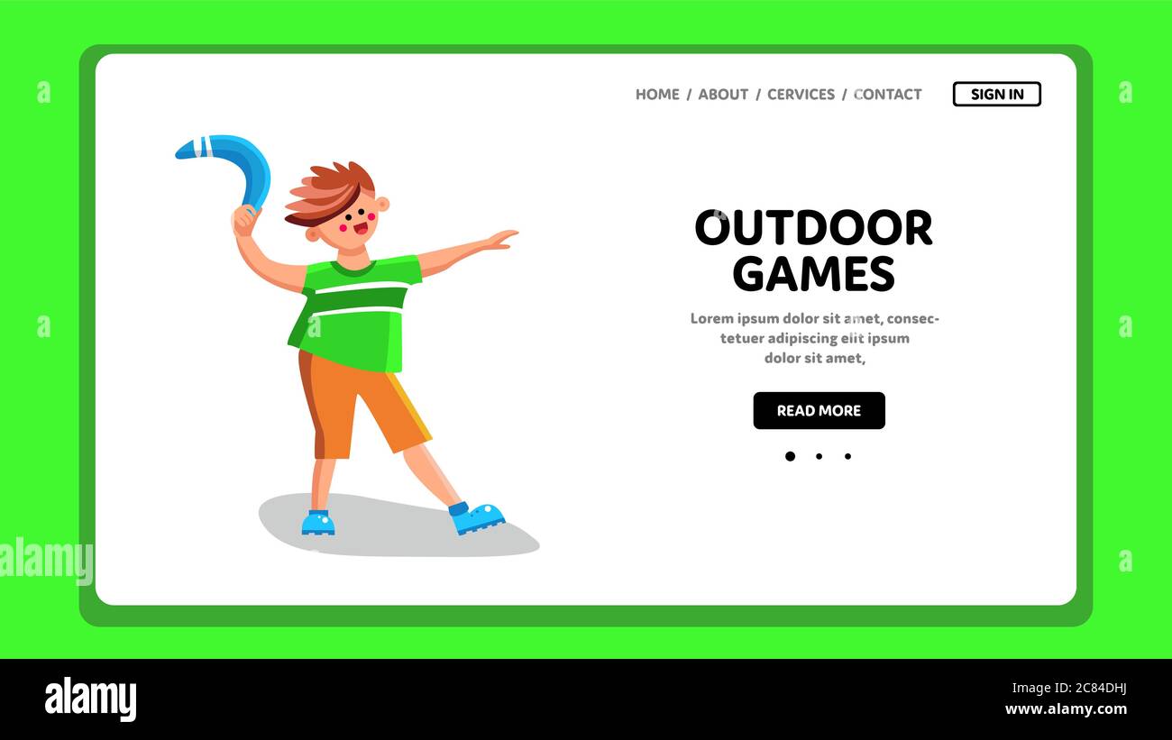 Outdoor Games With Boomerang Equipment Vector Stock Vector Image & Art ...