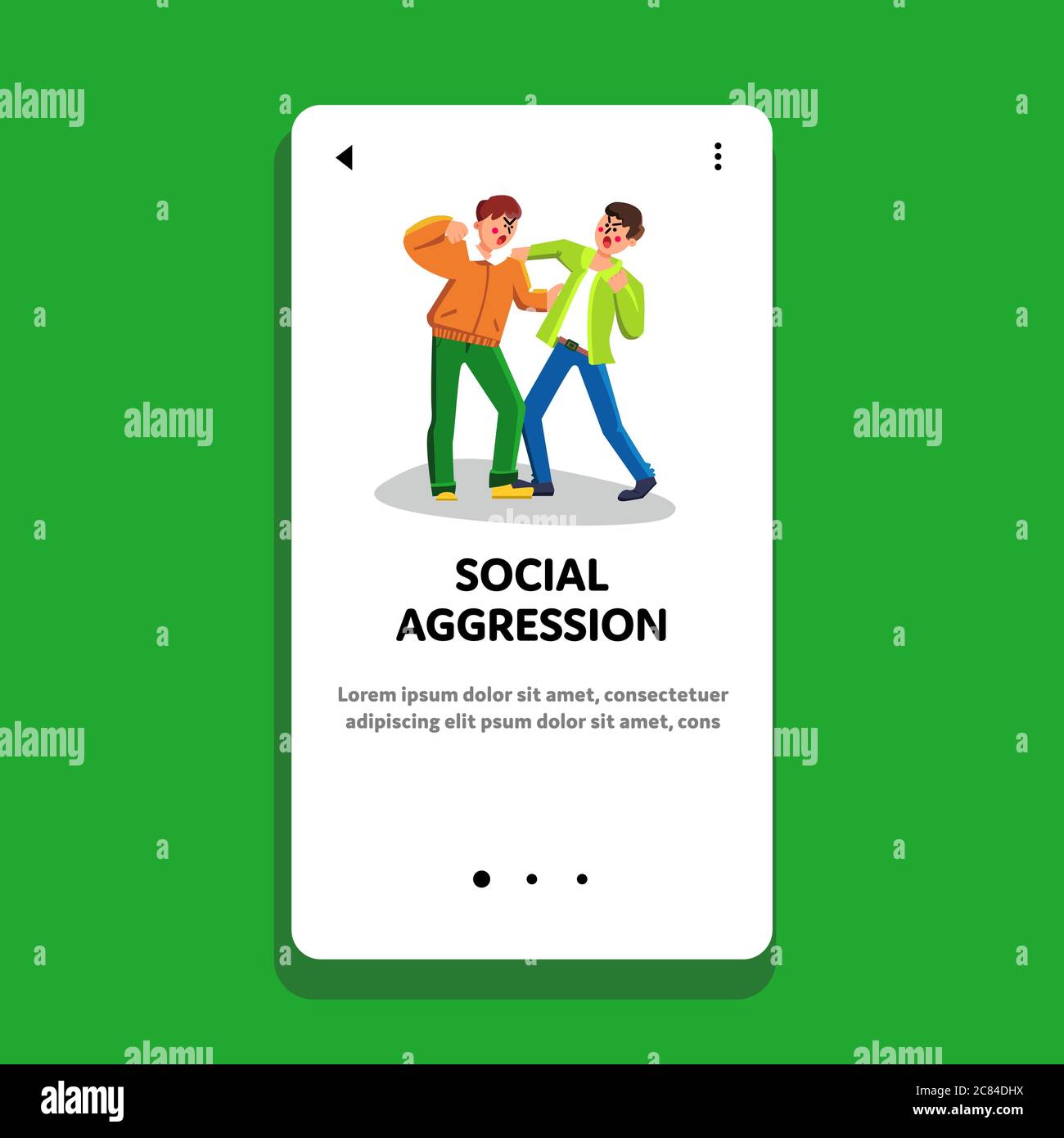 Social Aggression Fighting Men Conflict Vector Stock Vector Image & Art ...