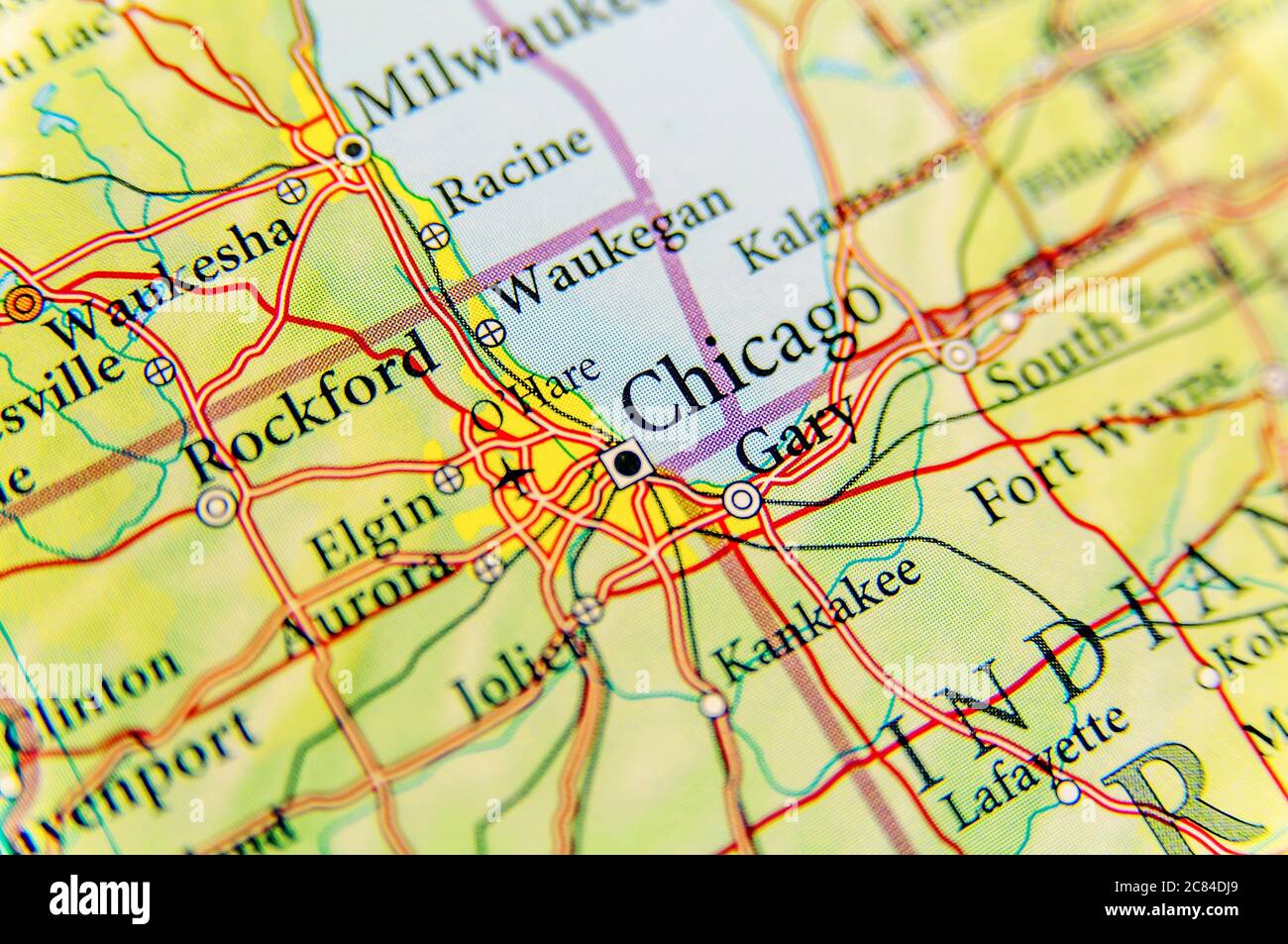 Geographic map of Chicago Stock Photo - Alamy