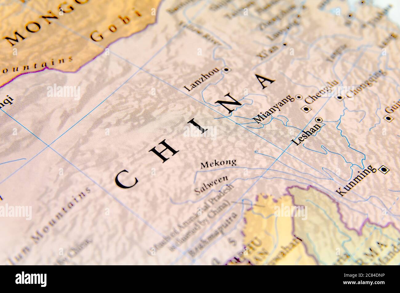 Geographic map of China Stock Photo - Alamy