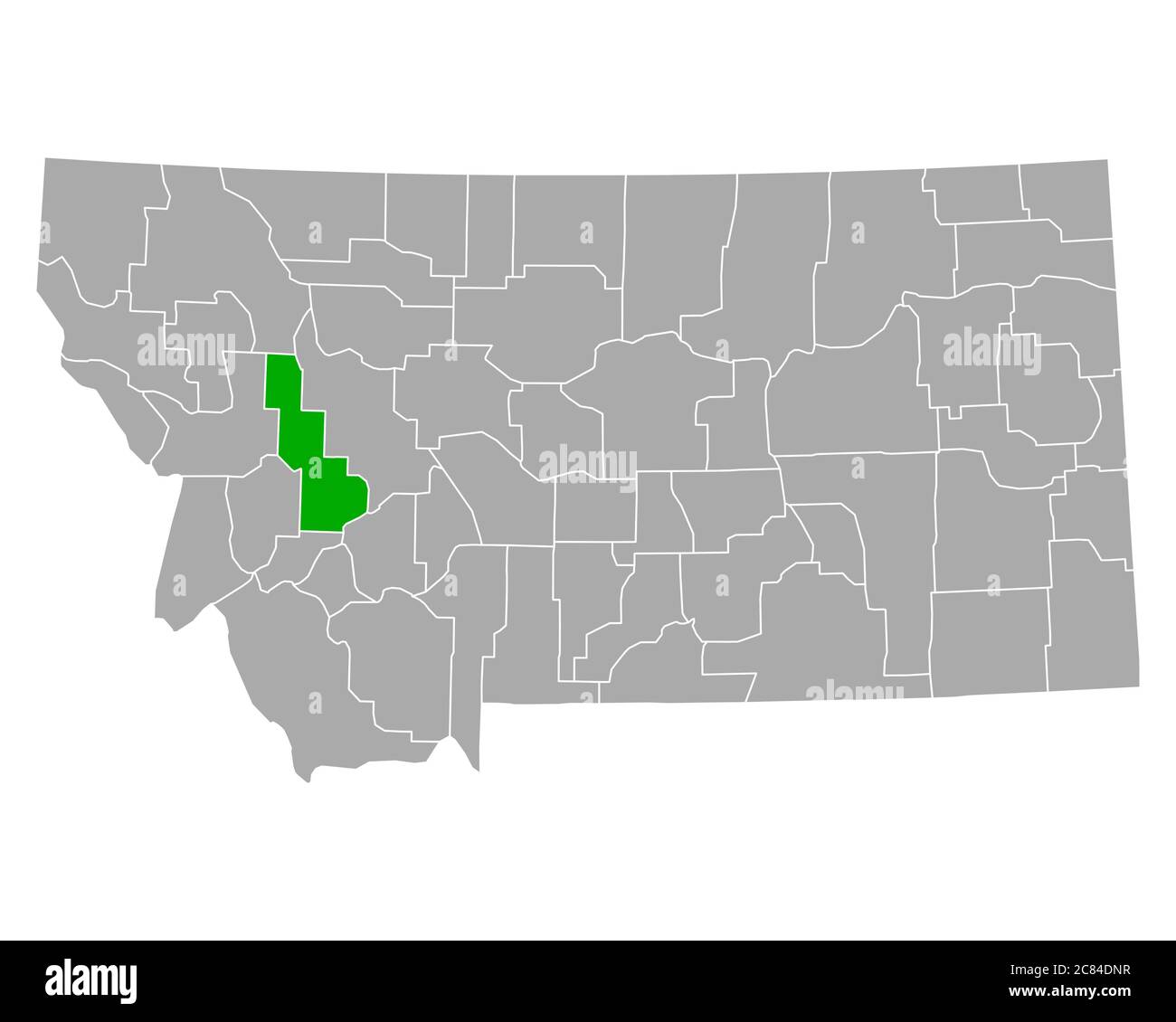 Map of Powell in Montana Stock Photo - Alamy