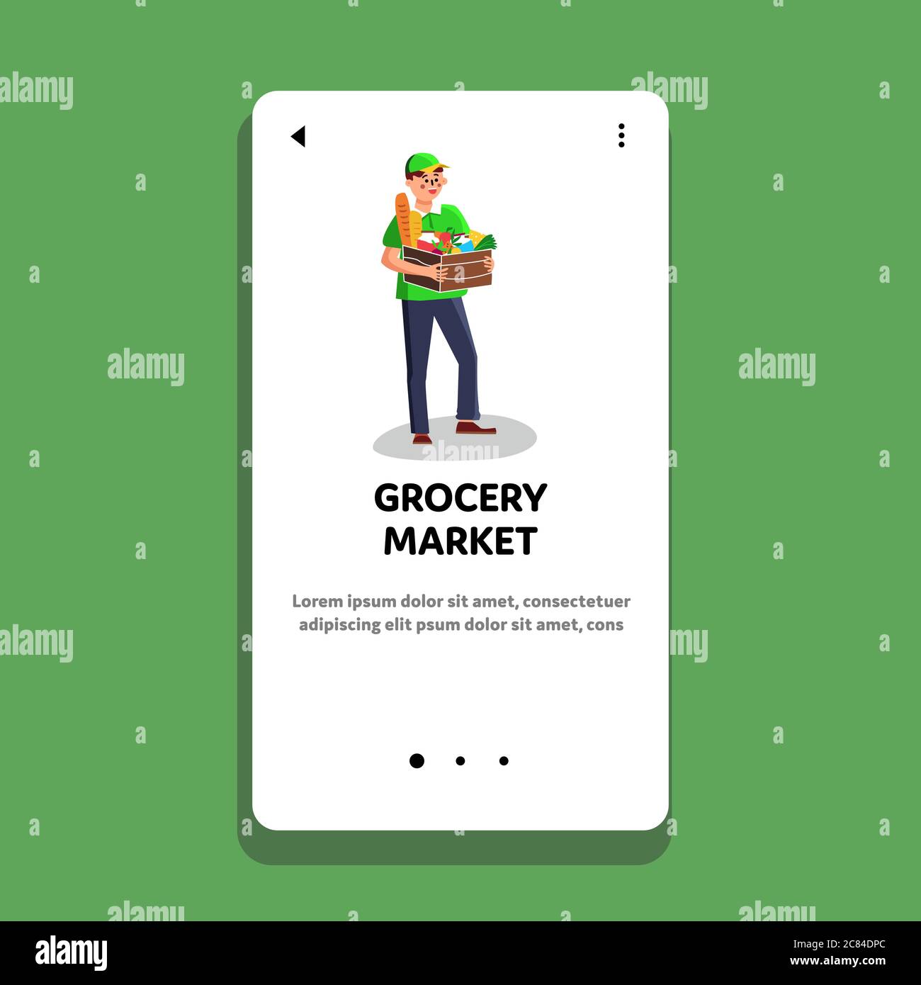 Grocery Market Products Package Delivery Vector Stock Vector Image ...
