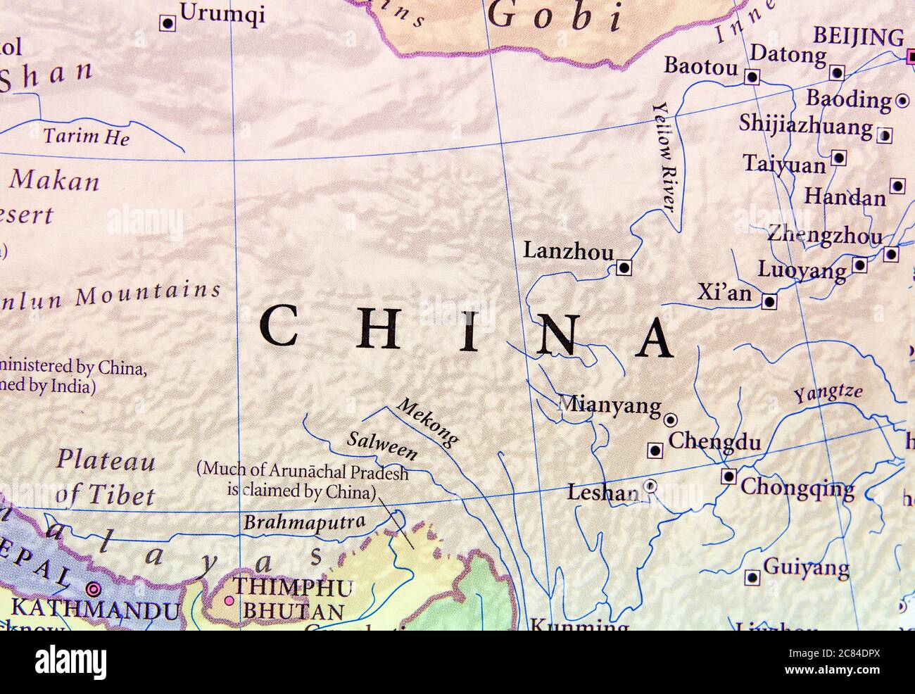 Geographic map of China Stock Photo - Alamy