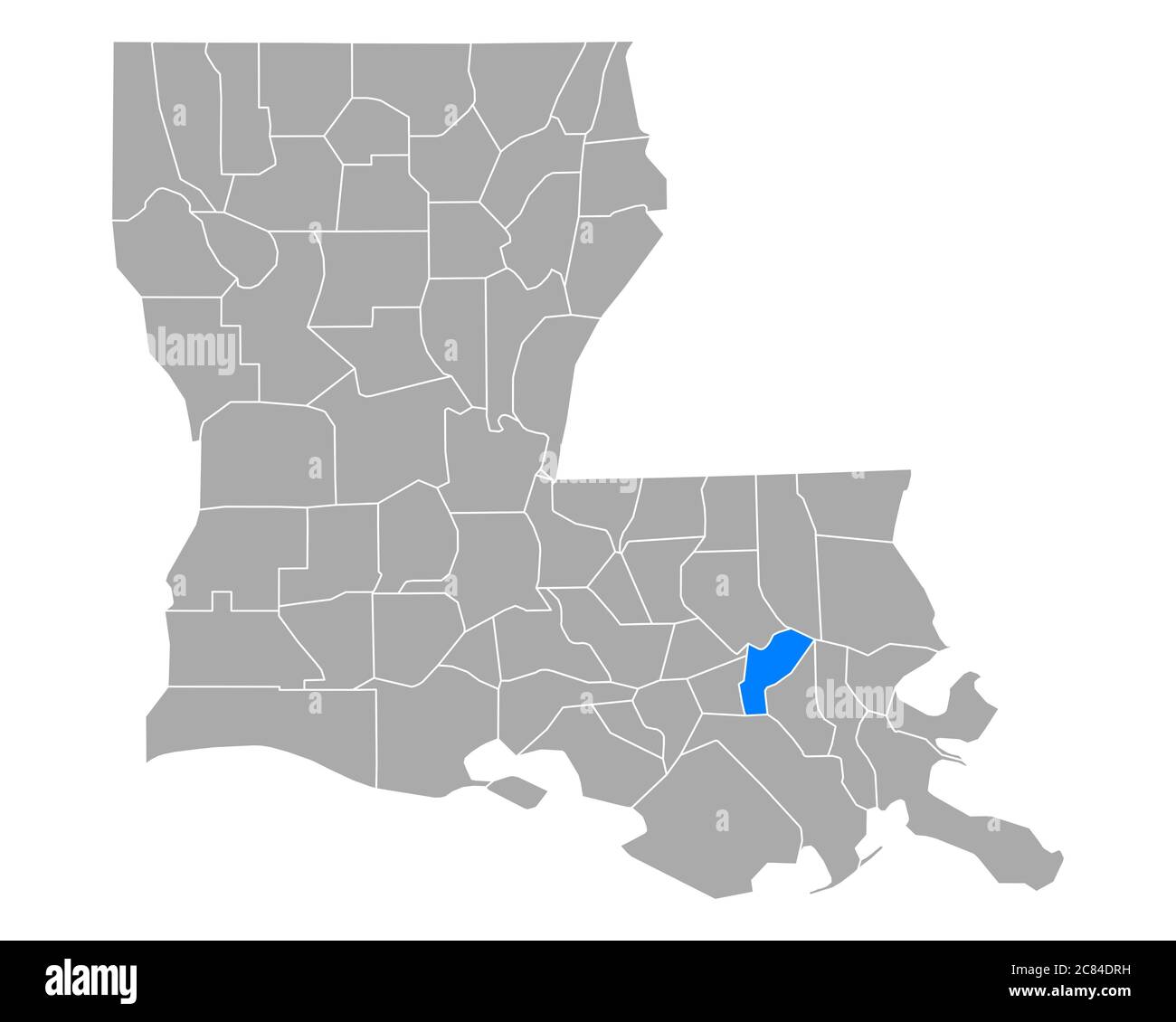 Map of St John the Baptist in Louisiana Stock Photo - Alamy