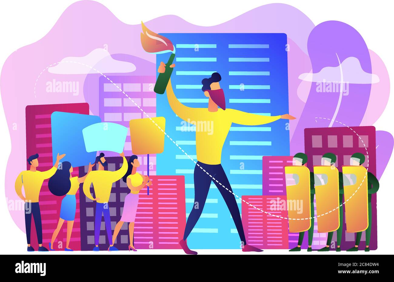 Mass demonstration concept vector illustration Stock Vector Image & Art ...