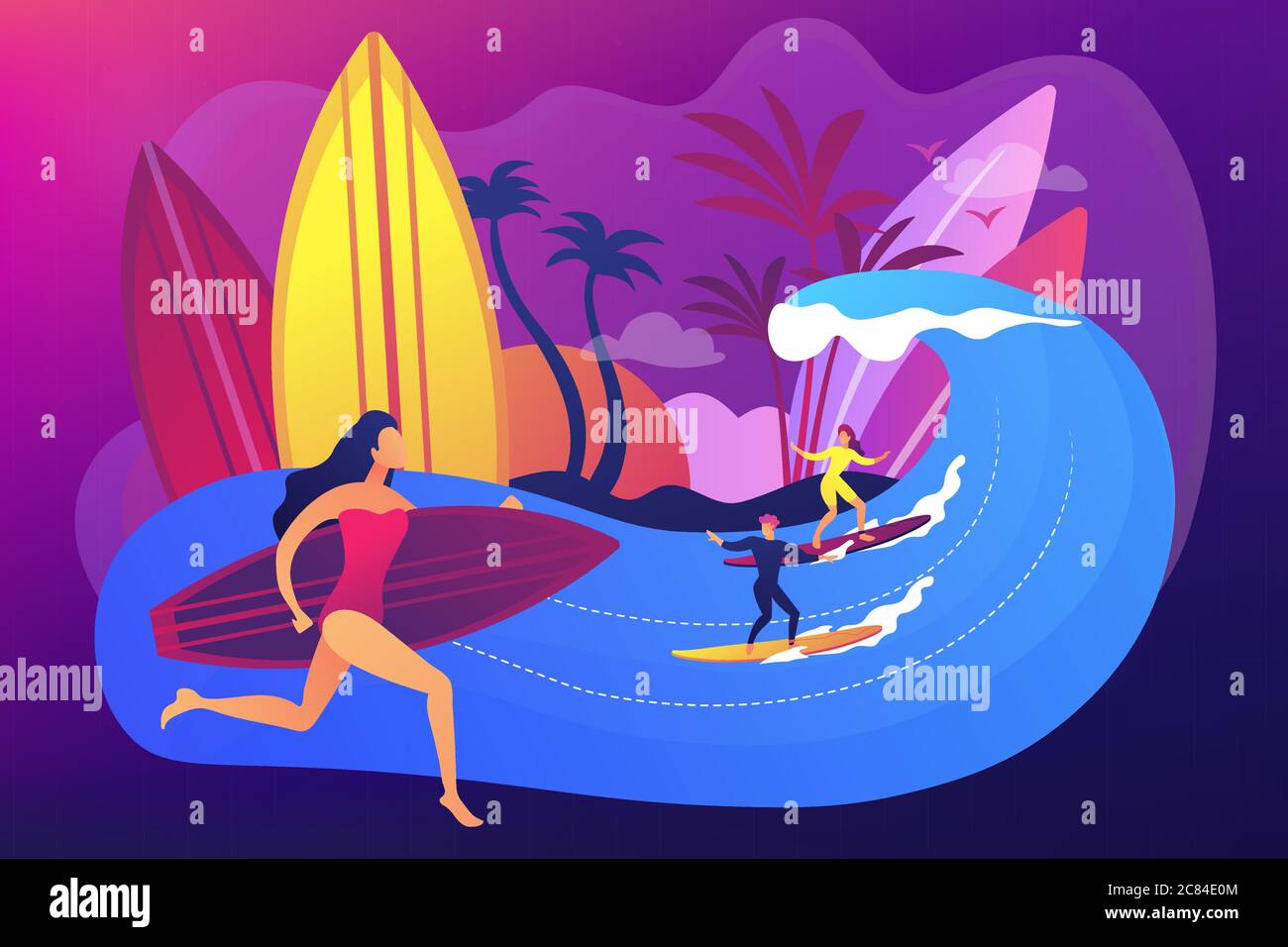 Surfing school concept vector illustration Stock Vector Image & Art - Alamy