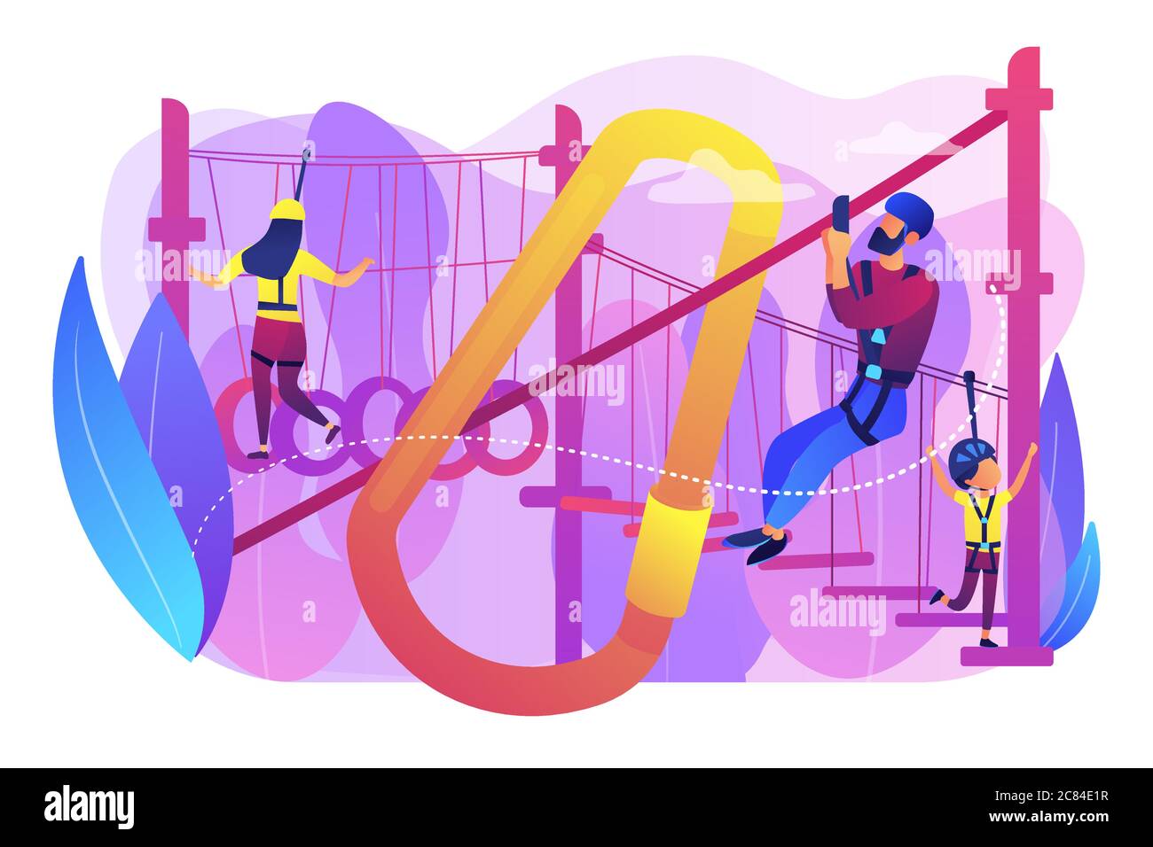 Summer ropes course concept vector illustration Stock Vector Image ...