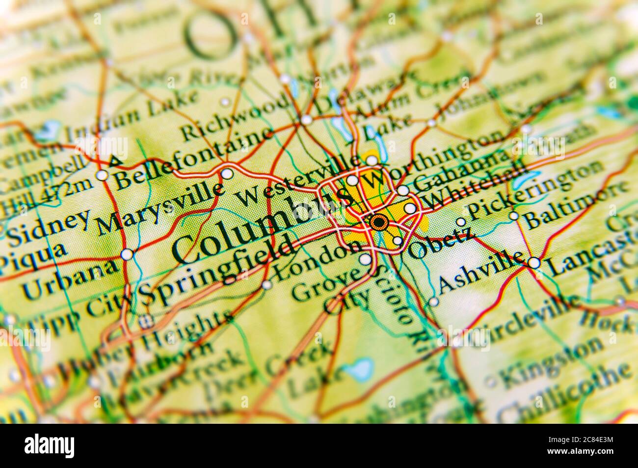 Geographic map of Columbus Stock Photo - Alamy