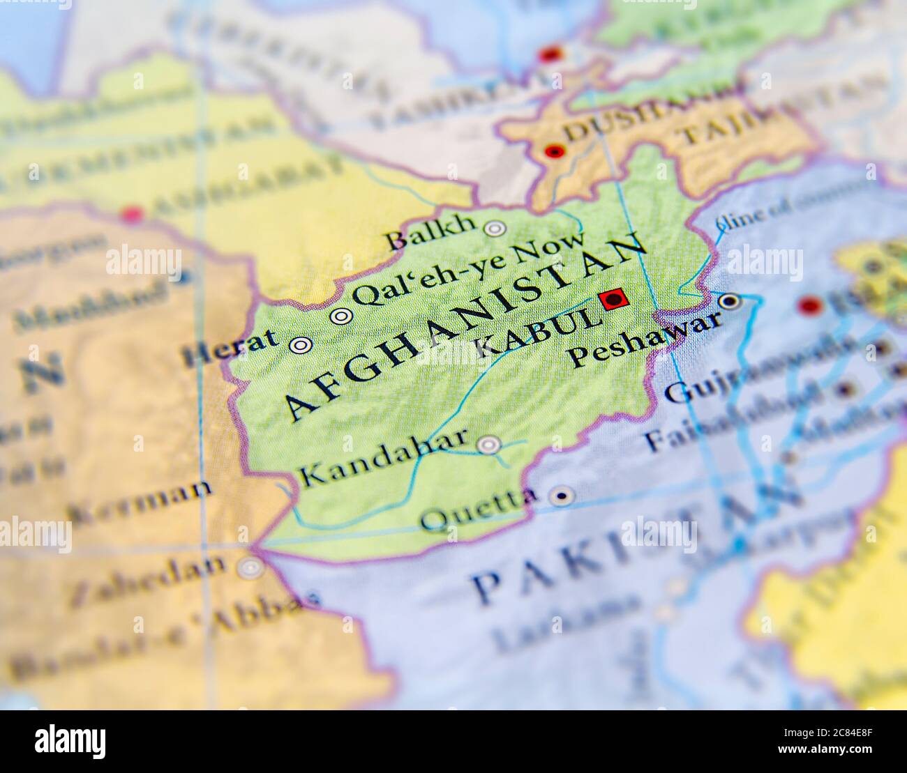 Geographic map of Afghanistan with important cities Stock Photo - Alamy