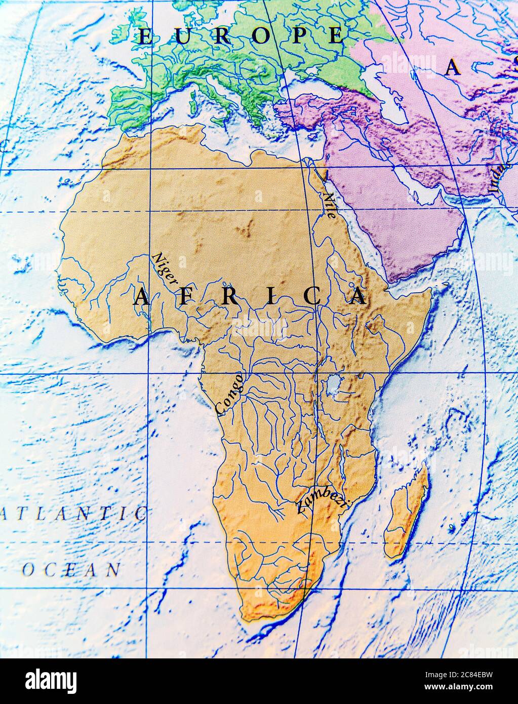 Geographic map of Africa Stock Photo - Alamy