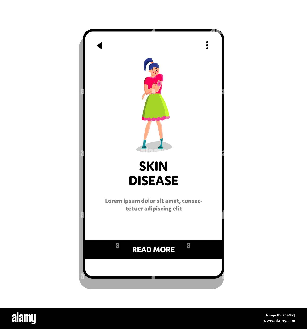 Dermatology Skin Disease Young Woman Hand Vector Stock Vector Image