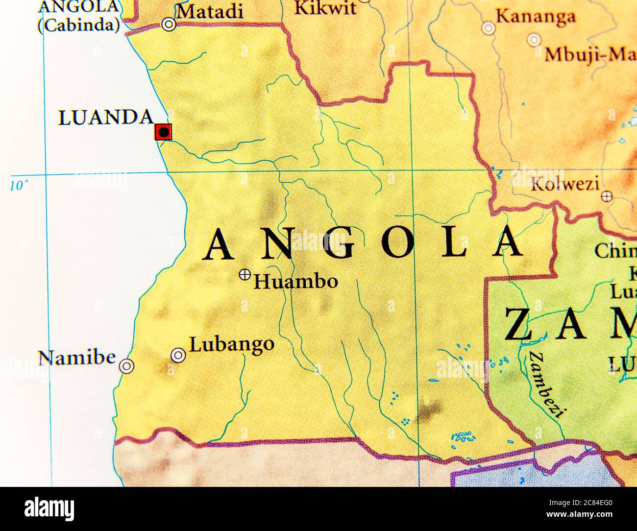 Geographic map of Angola Stock Photo - Alamy