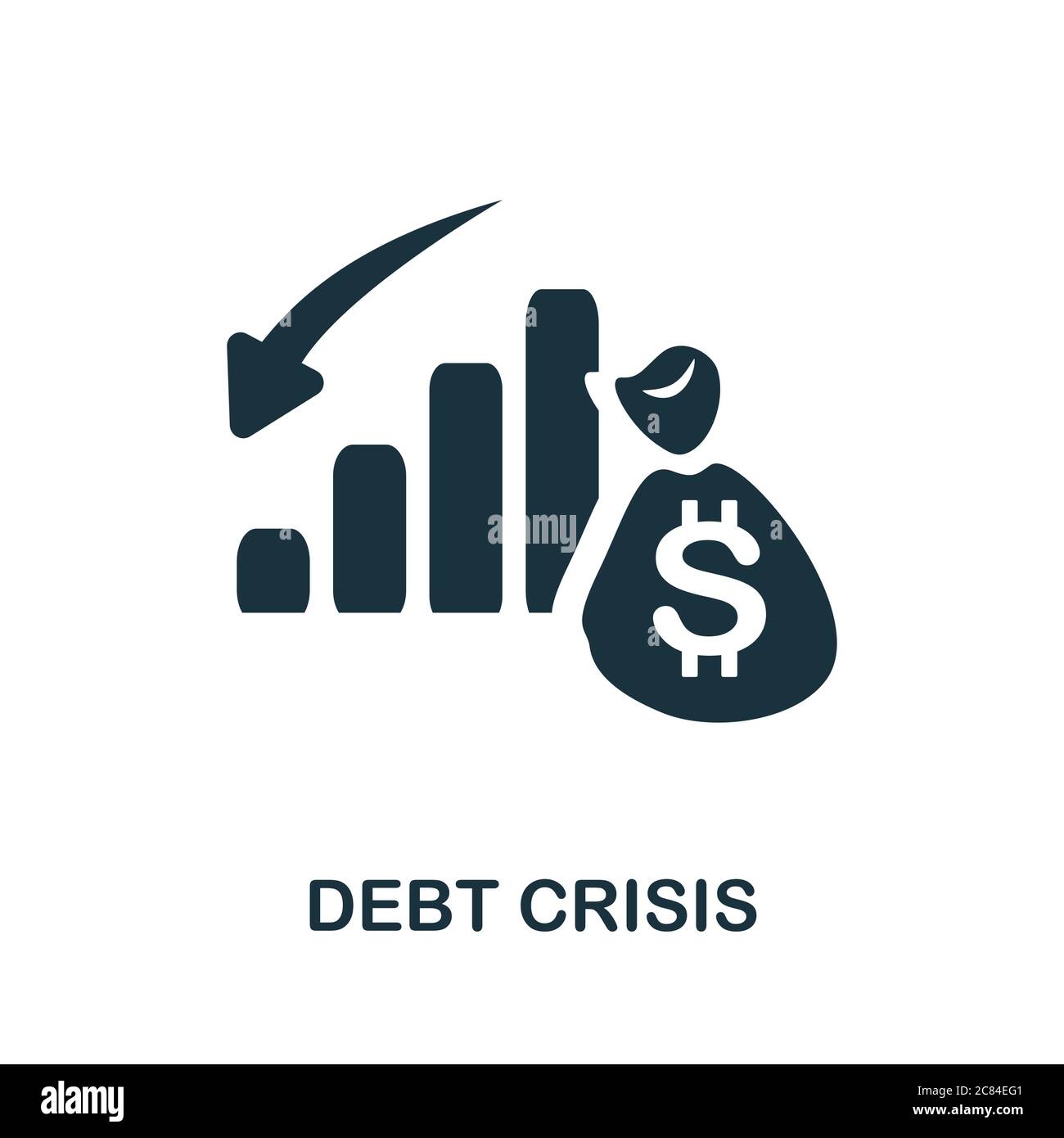 Debt Crisis icon. Simple element from risk management collection ...