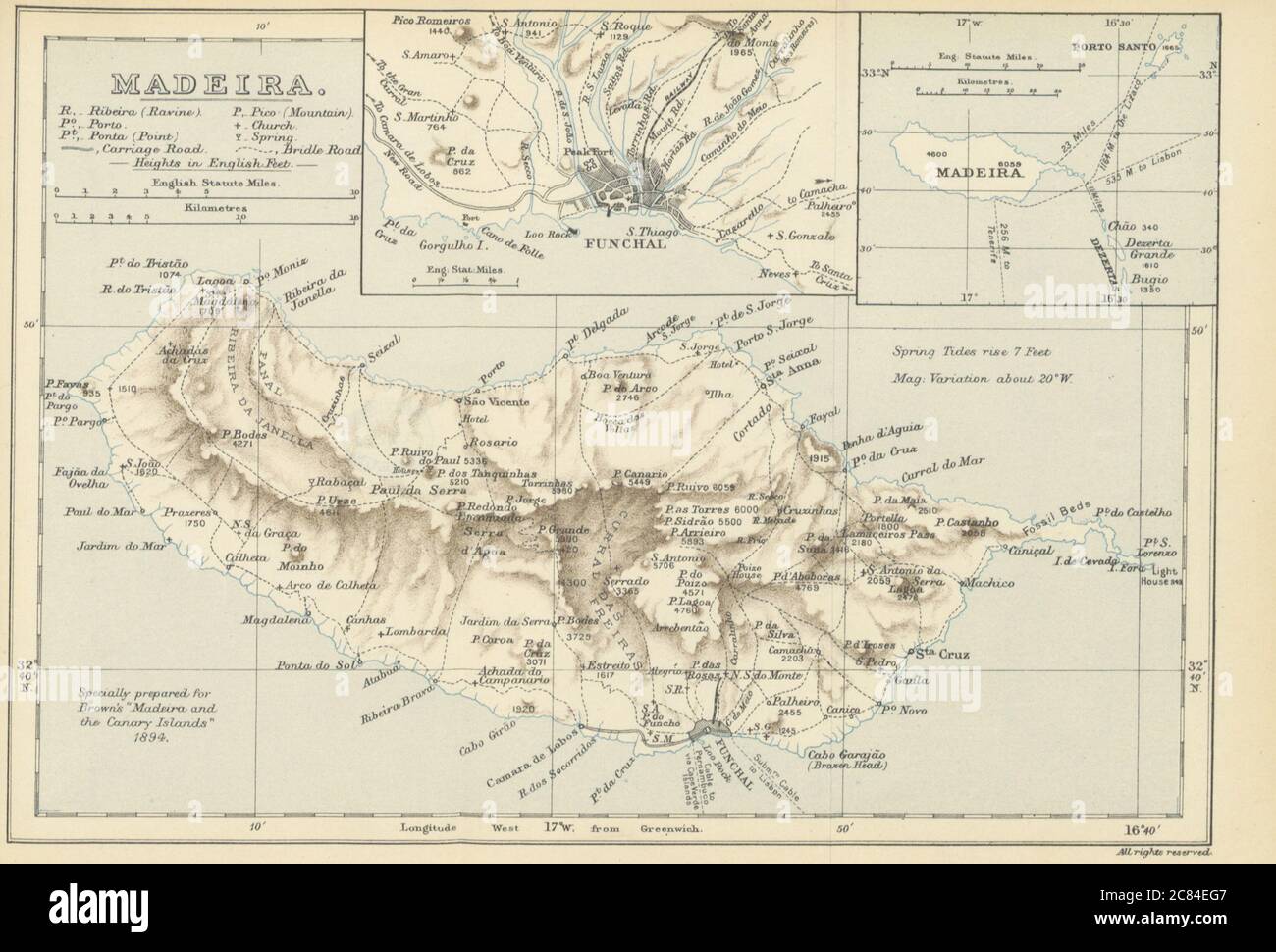 Vintage map of madeira hi-res stock photography and images - Alamy