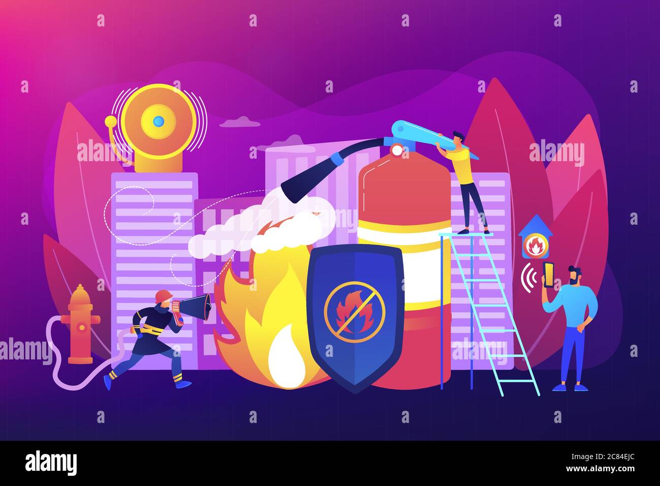 Fire protection concept vector illustration Stock Vector Image & Art ...