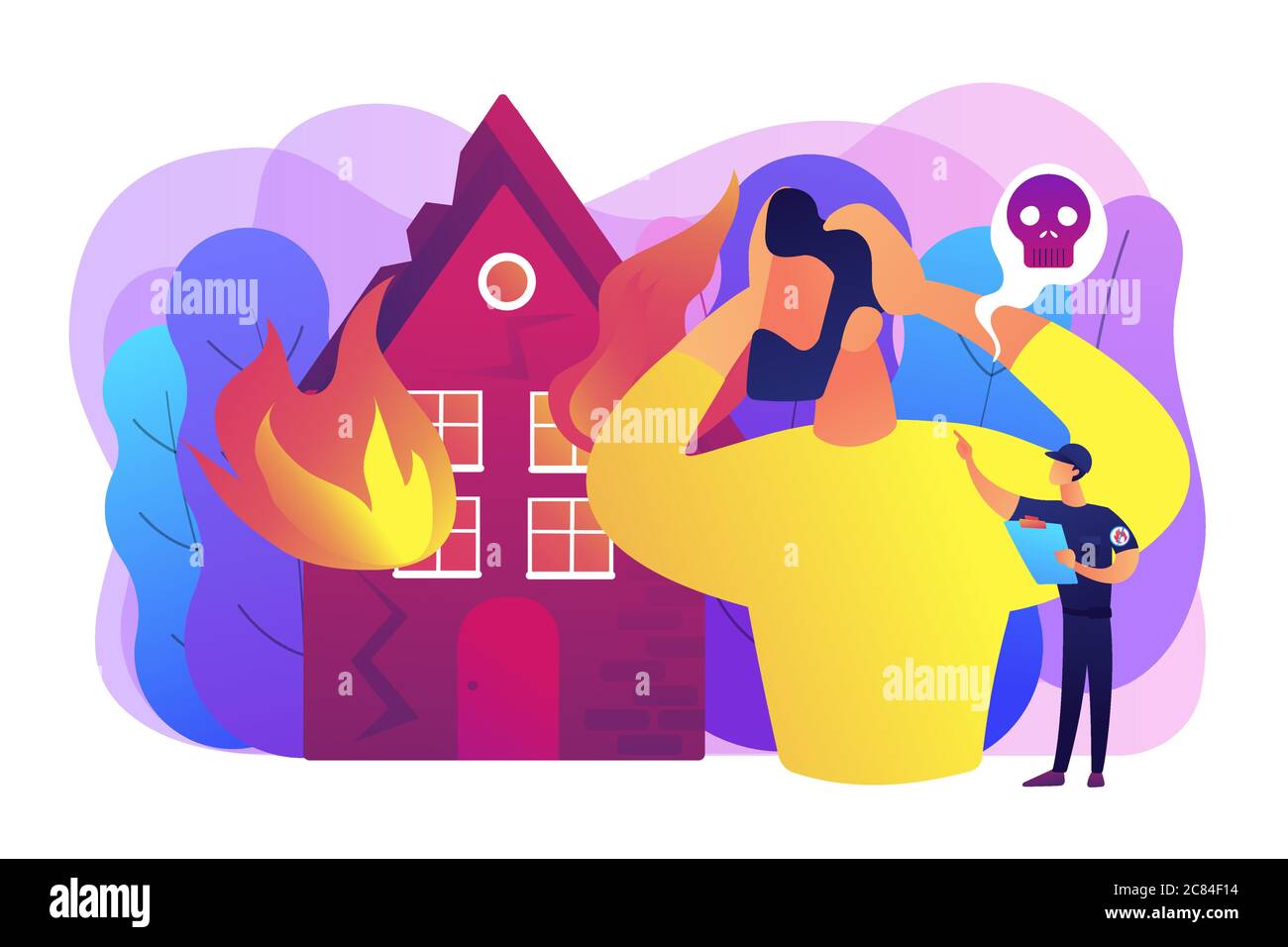 Fire consequences concept vector illustration Stock Vector Image & Art ...