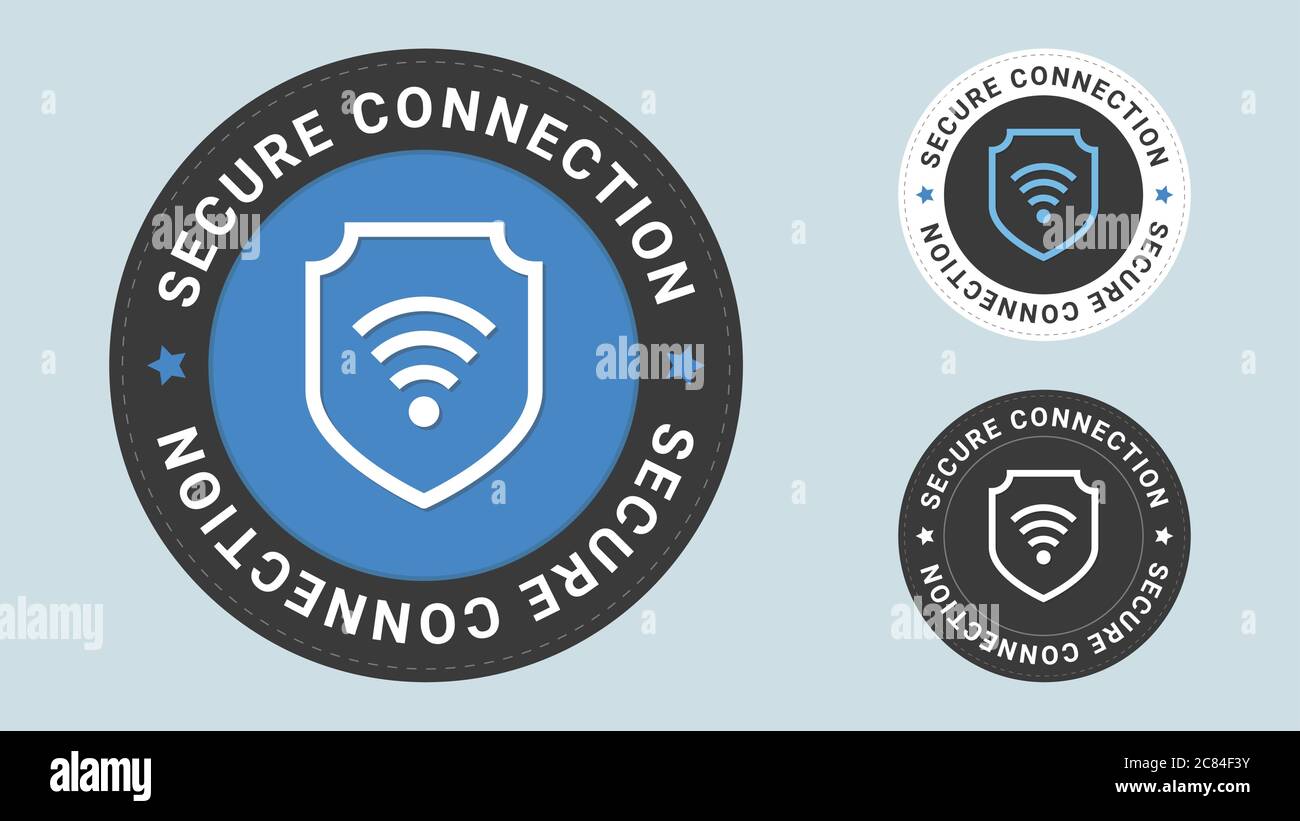 Secure Connection stamp vector illustration. Vector certificate icon ...