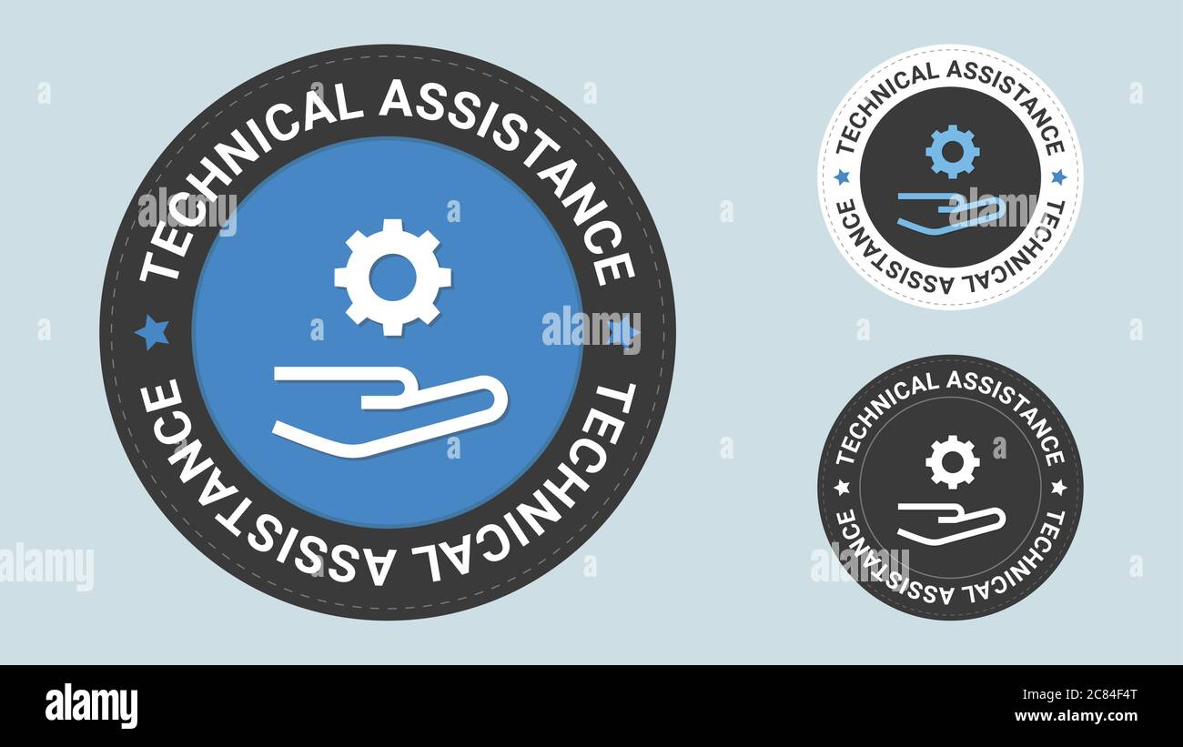Technical assistance stamp vector illustration. Vector certificate icon ...