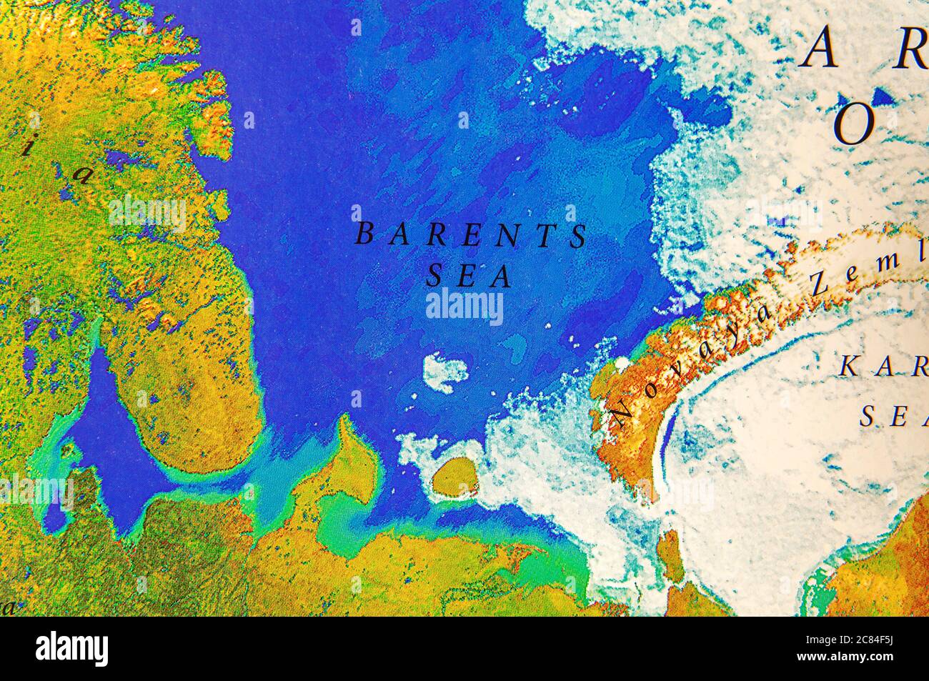 Geographic map of Barent Sea Stock Photo - Alamy