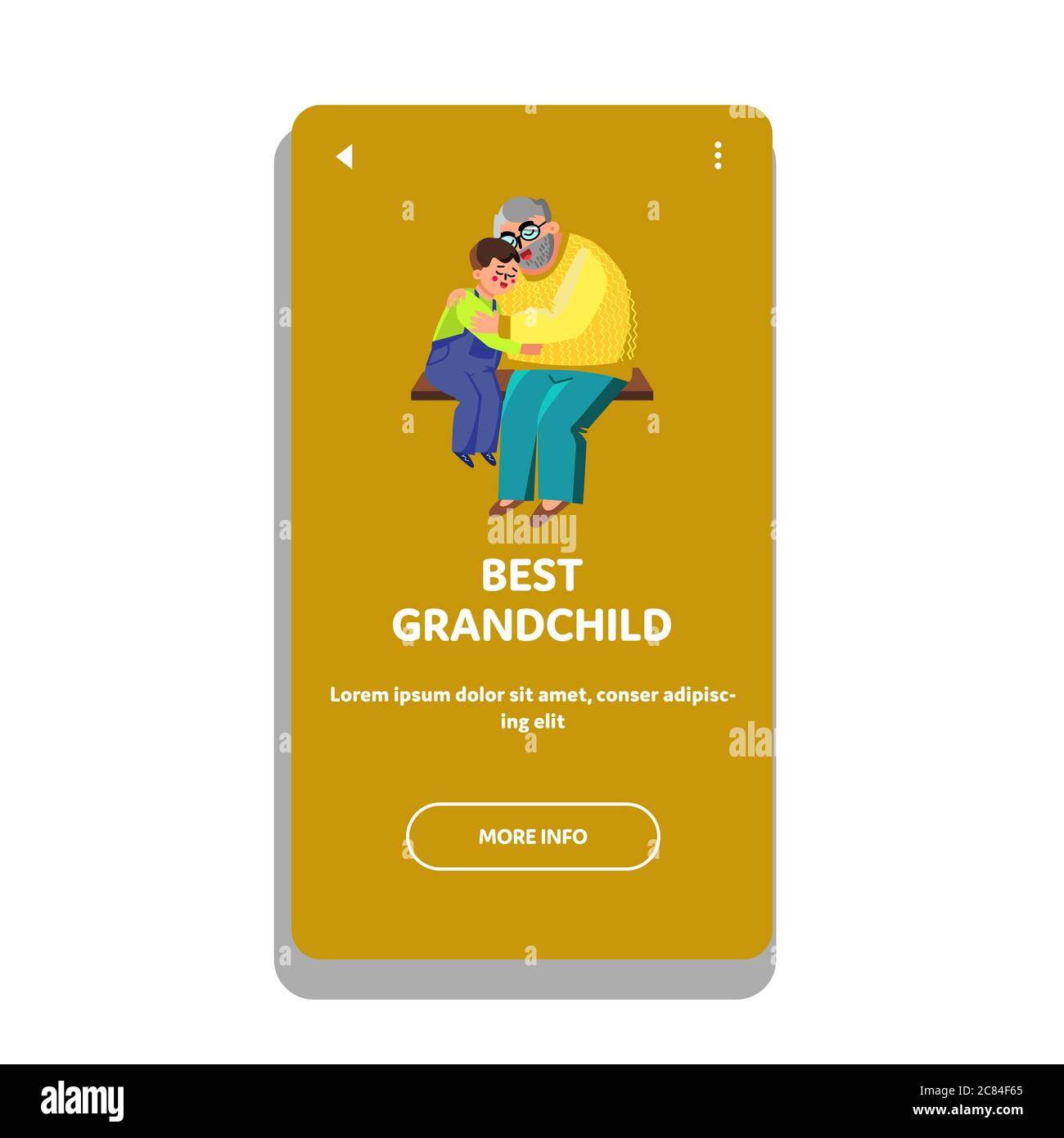 Best Grandchild Hugging With Grandfather Vector Stock Vector Image ...