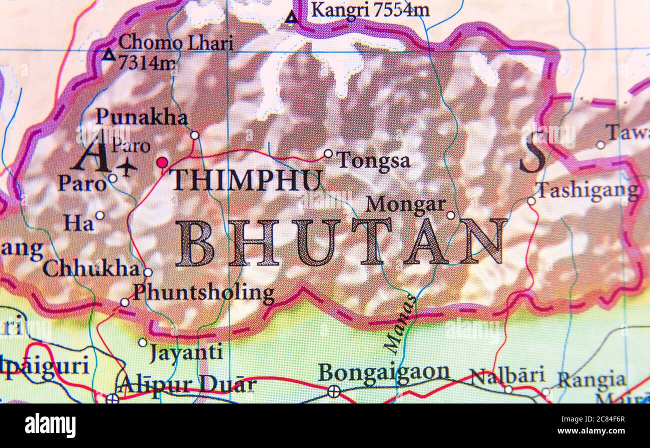 Bhutan Map High Resolution Stock Photography and Images - Alamy