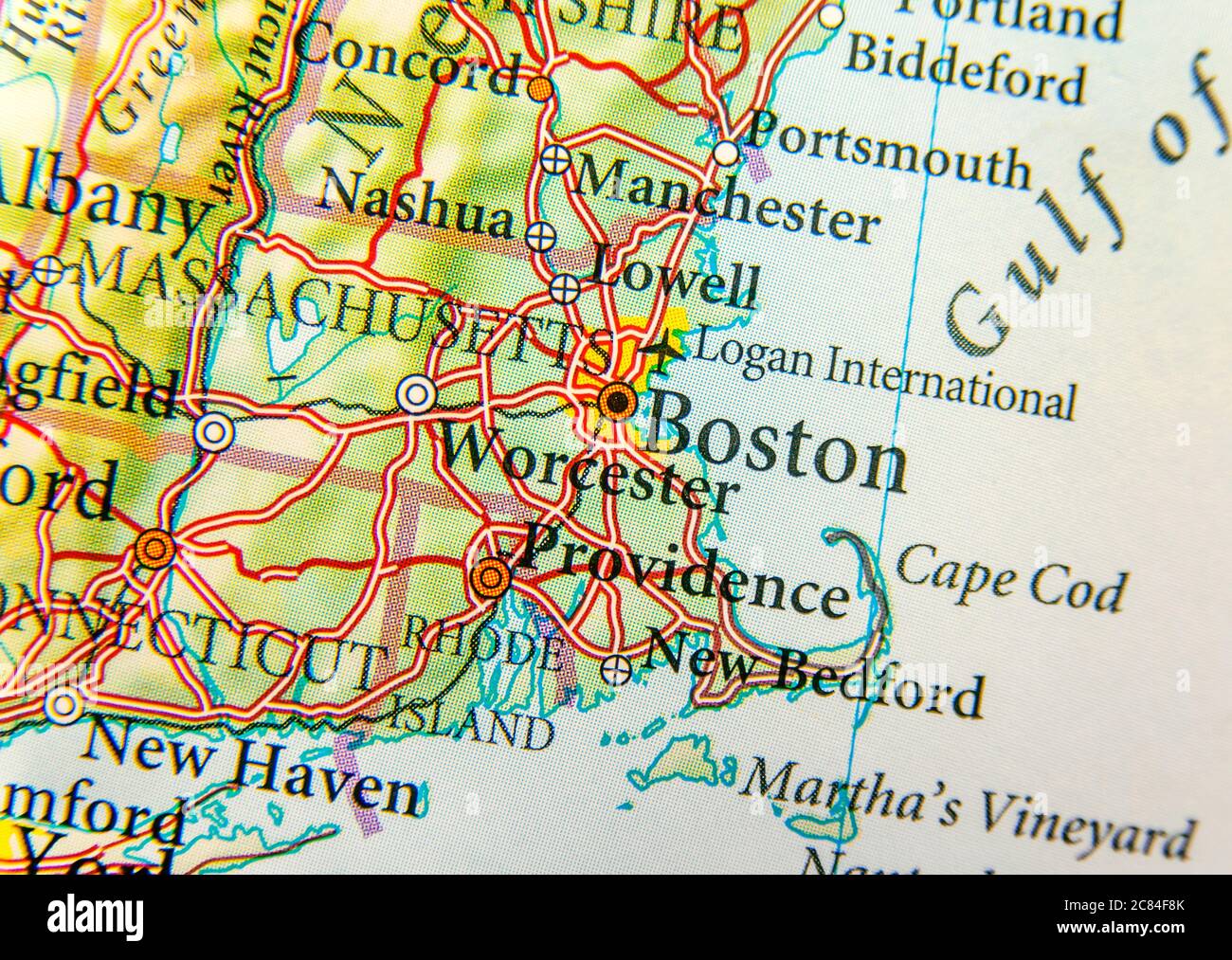 Geographic map of Boston city in USA Stock Photo - Alamy