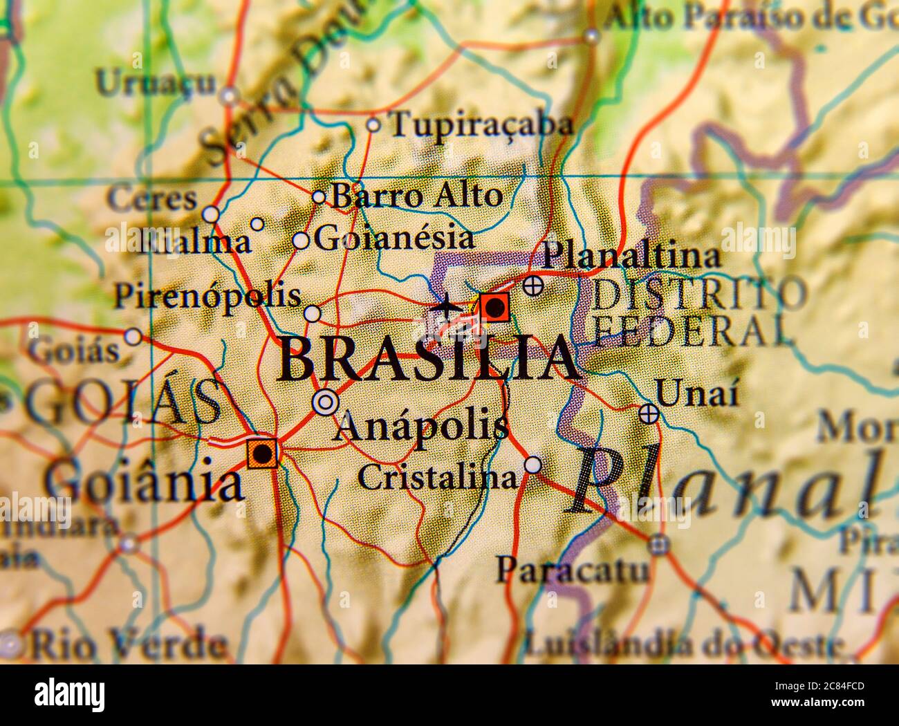 Brazil relief map hi-res stock photography and images - Alamy