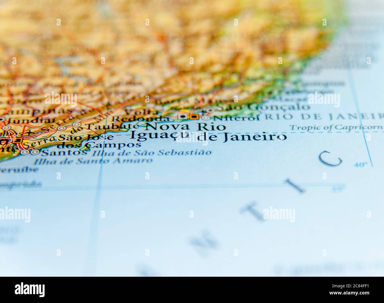 Geographic map of Brasil with Rio De Janeiro city Stock Photo - Alamy