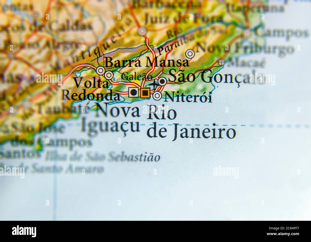 Geographic map of Brasil with Rio De Janeiro city Stock Photo - Alamy