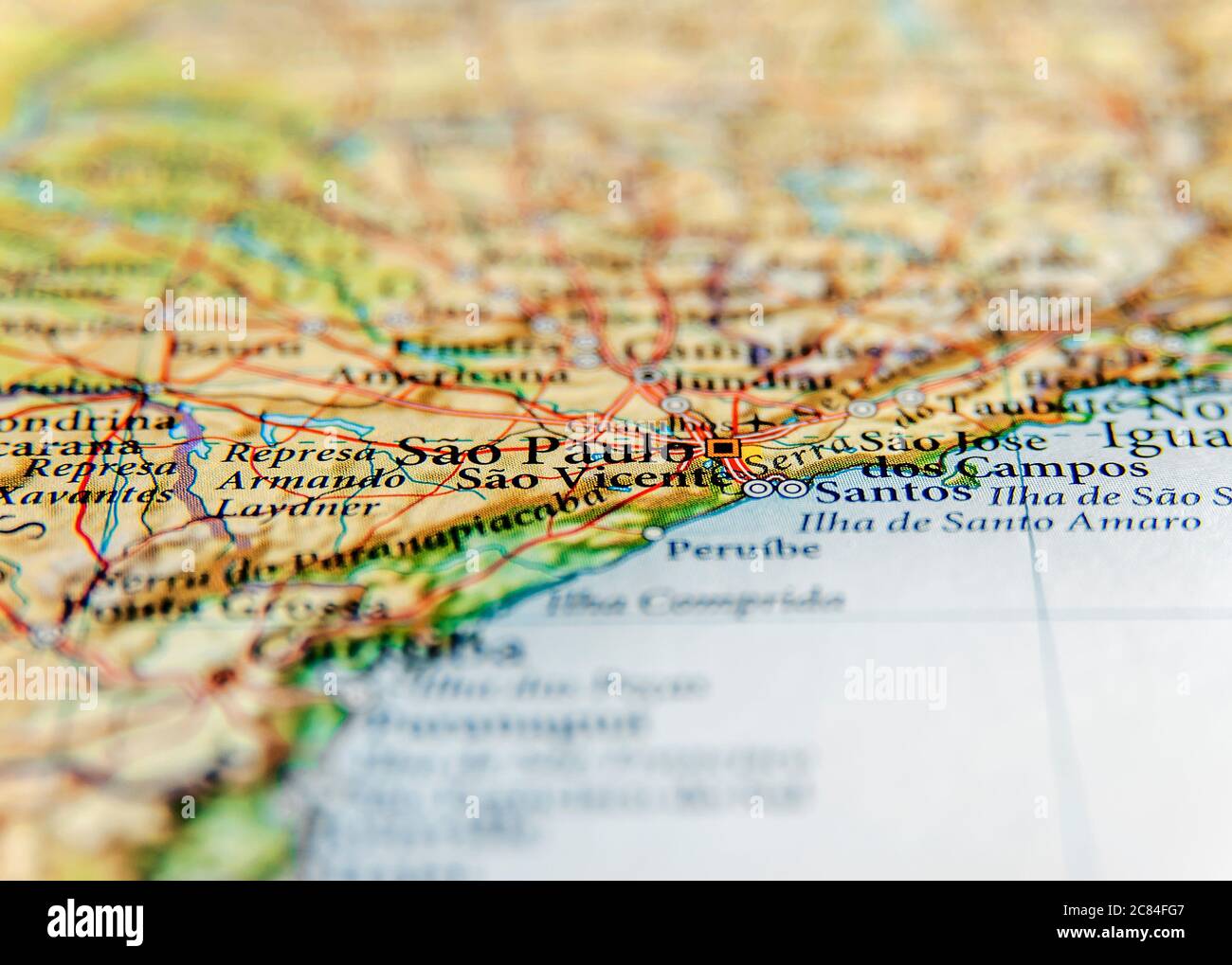 Brazil sightseeing map hi-res stock photography and images - Alamy